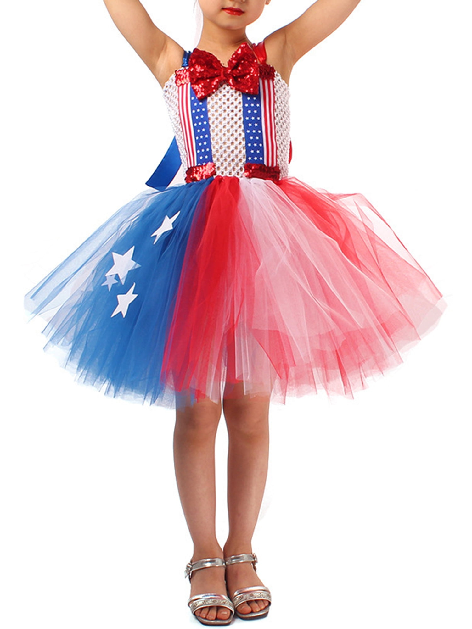 Independence Day Kid Girl 4th of July Costume Star Stripe Print ...
