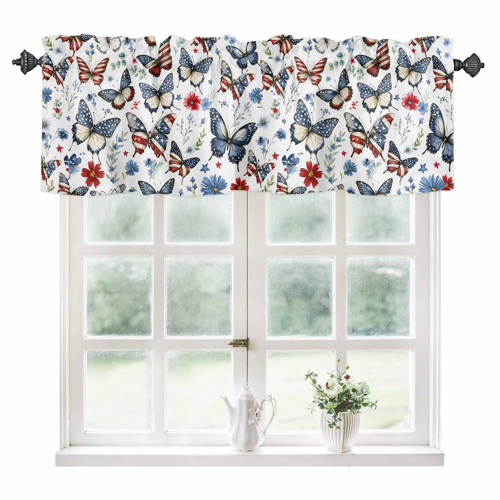 Independence Day Kitchen Valances for Windows 60x18 Inch Kitchen ...