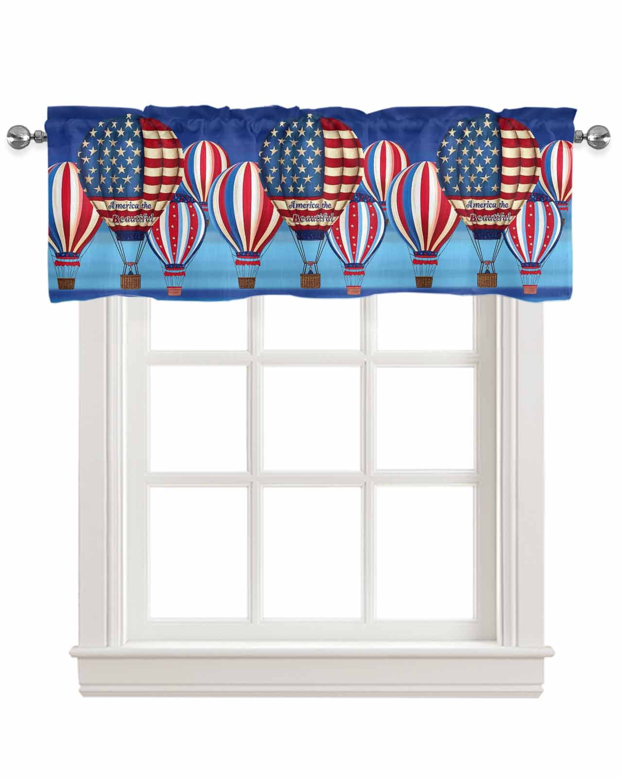 Independence Day Kitchen Valances for Windows Farmhouse Linen Window ...