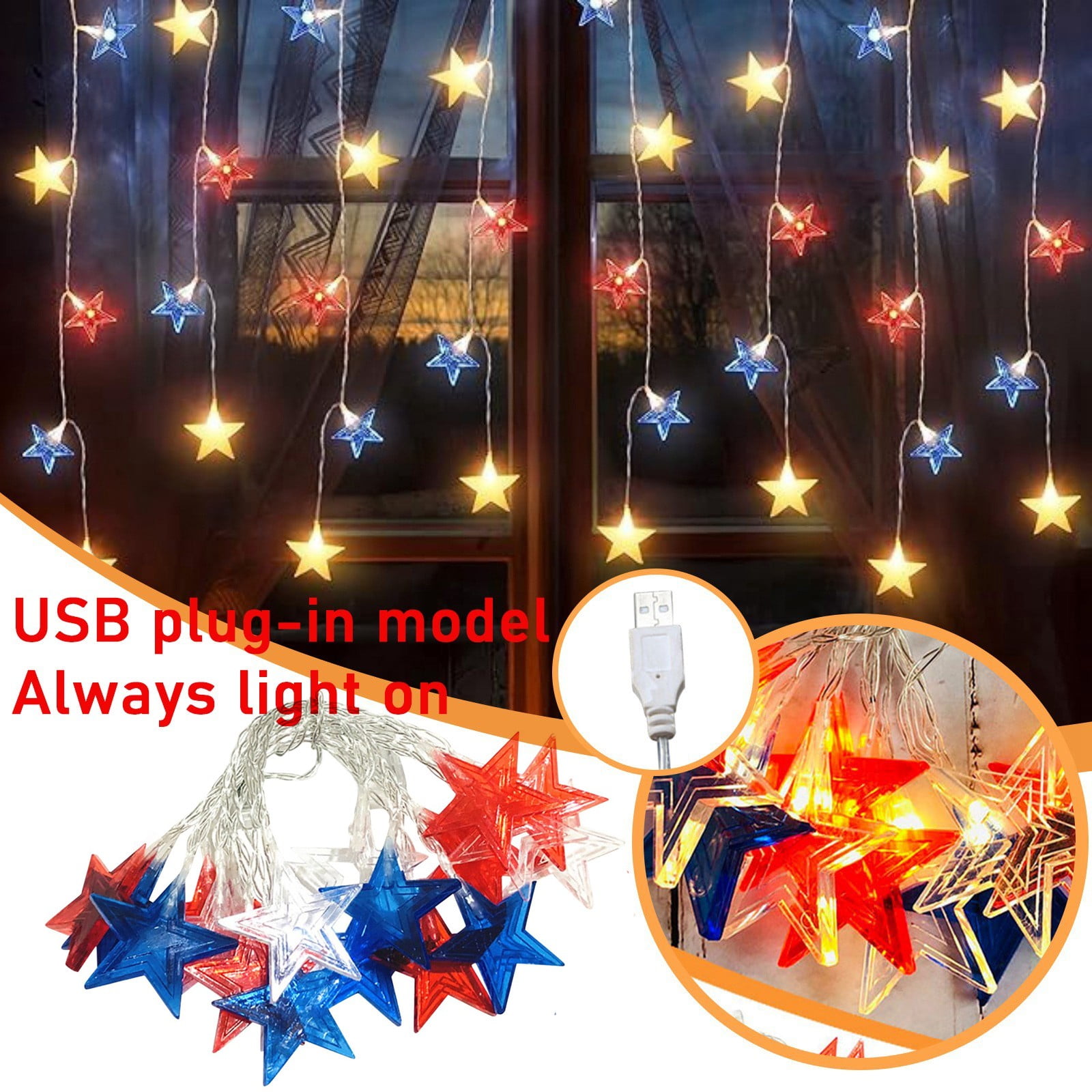 Independence Day Led Lights 2025 Red White and Blue Patriotic Patriotic ...