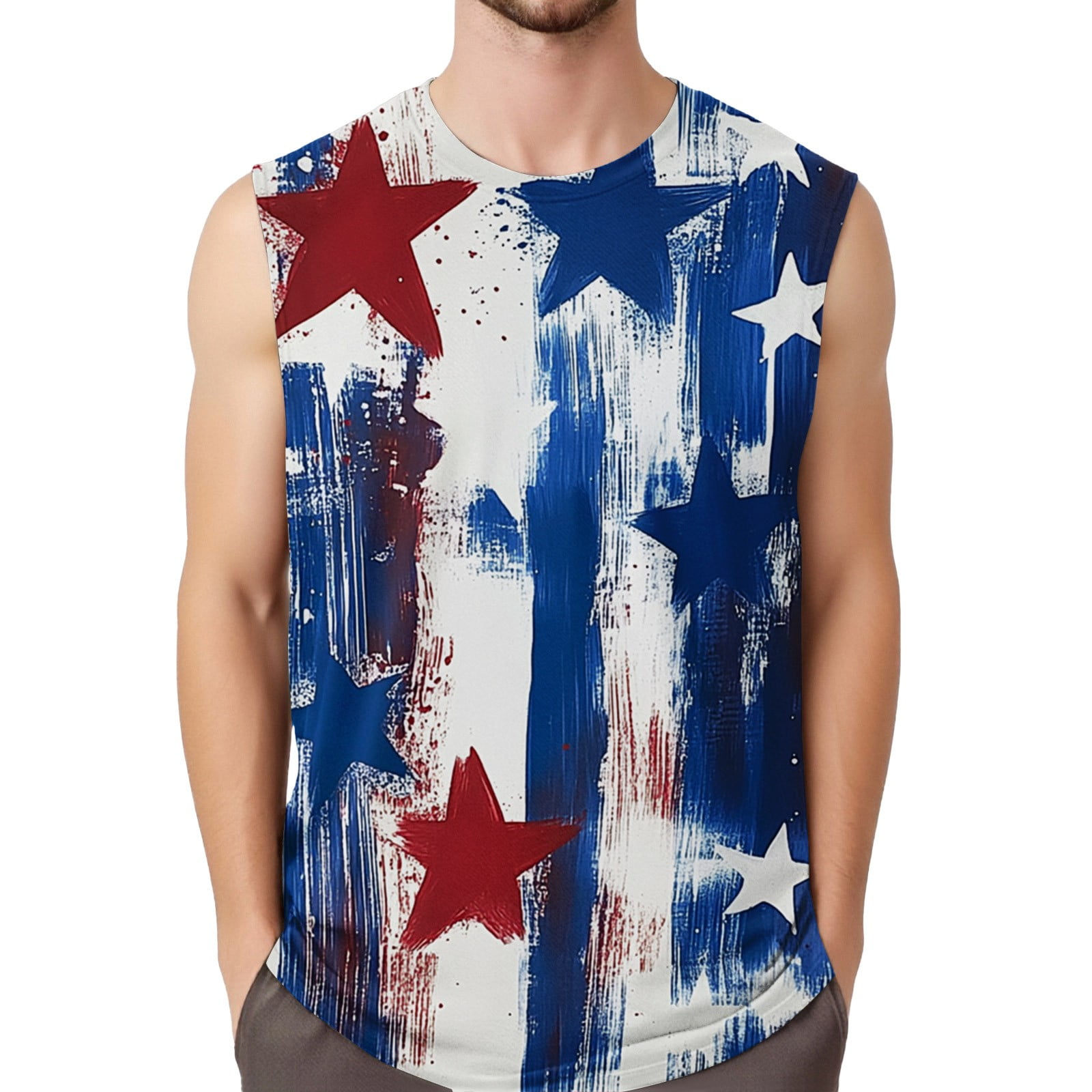 Independence Day Men's Belt-Hugging Vest - Heart-Shaped Tunic with ...