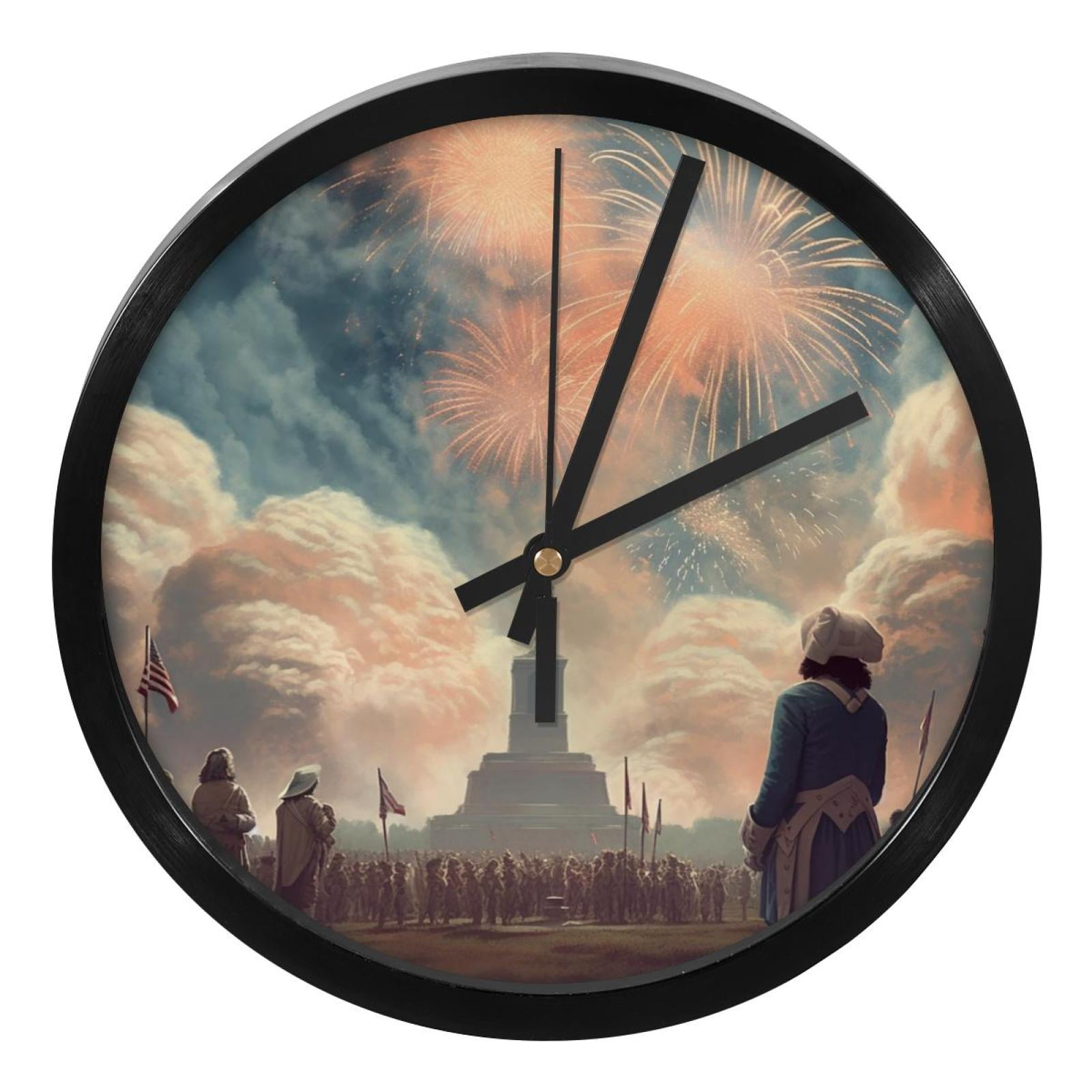 Independence Day Modern Wall Clock for Office Home Decor, Silent Quartz ...