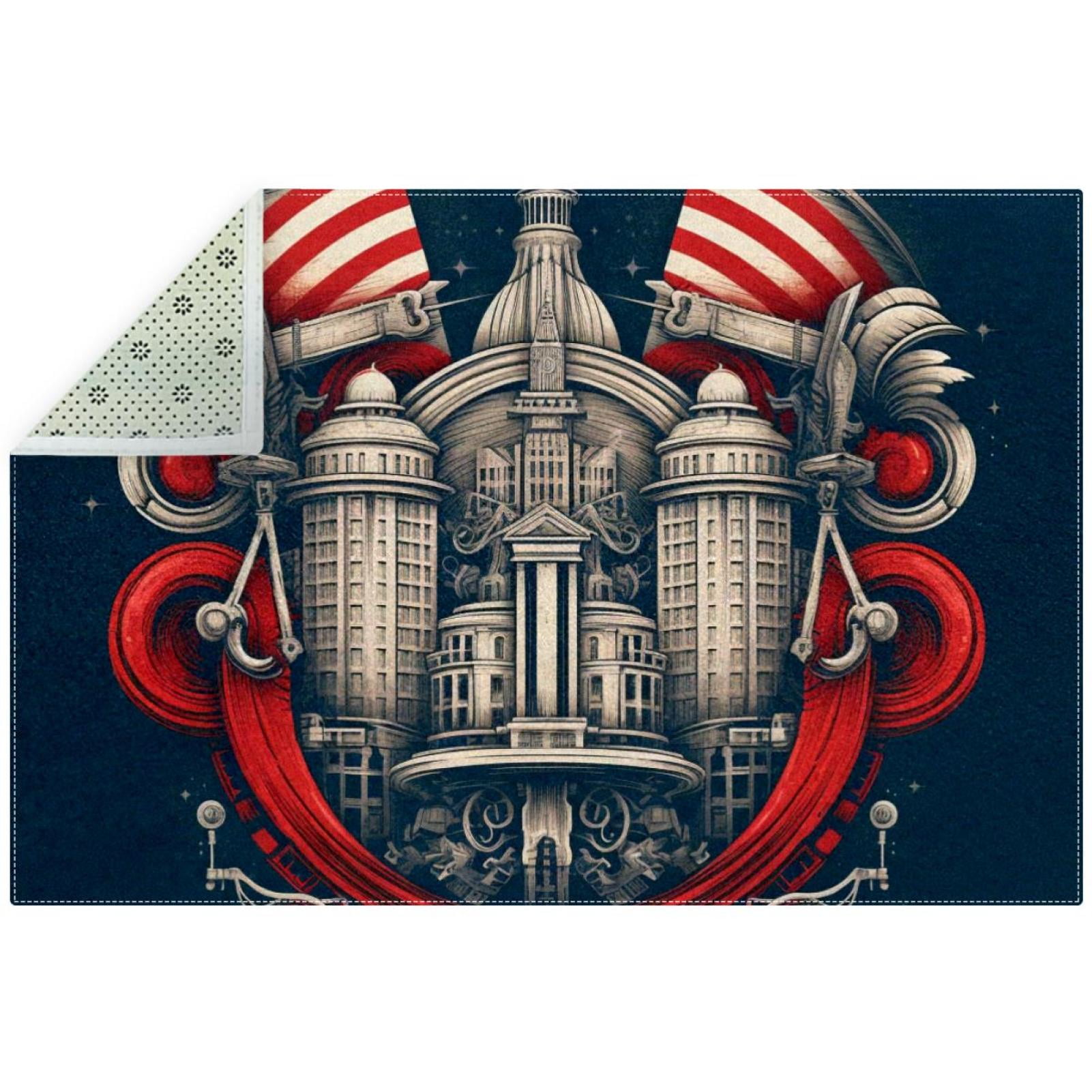 Independence Day Office Mat with Right-Angle Design - Polyester Floor ...