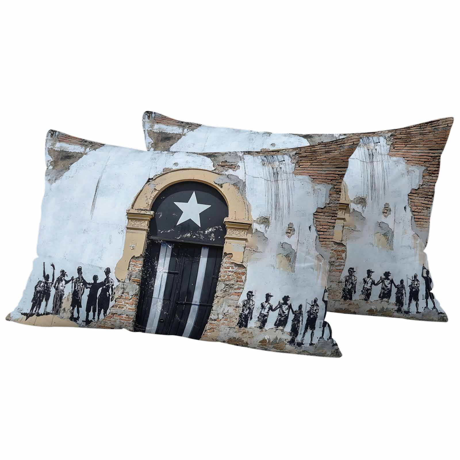 Independence Day Outdoor Pillow Covers Set of 2 Shabby Puerto Rico Flag ...