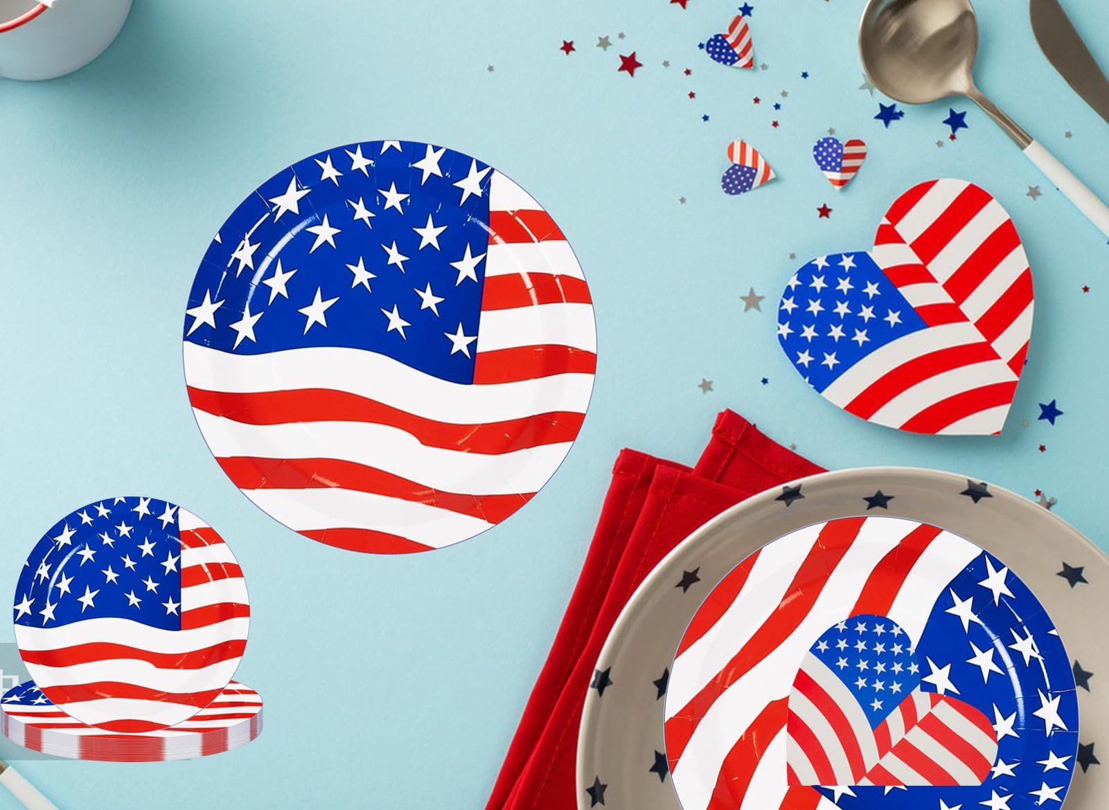 Independence Day Paper Plates 4th of July Round Disposable Plates 7 ...