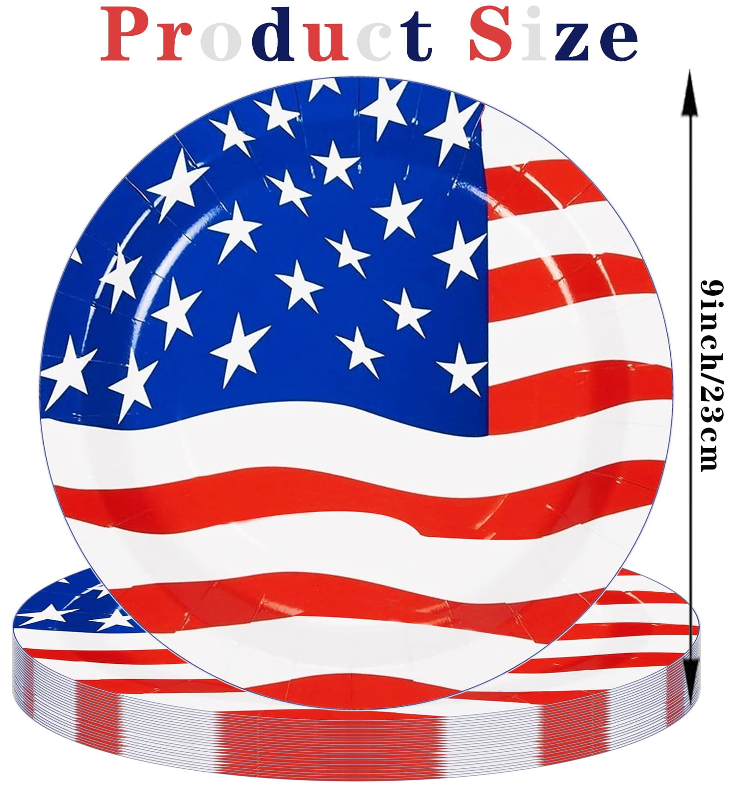 Independence Day Paper Plates 4th of July Round Disposable Plates 9 ...