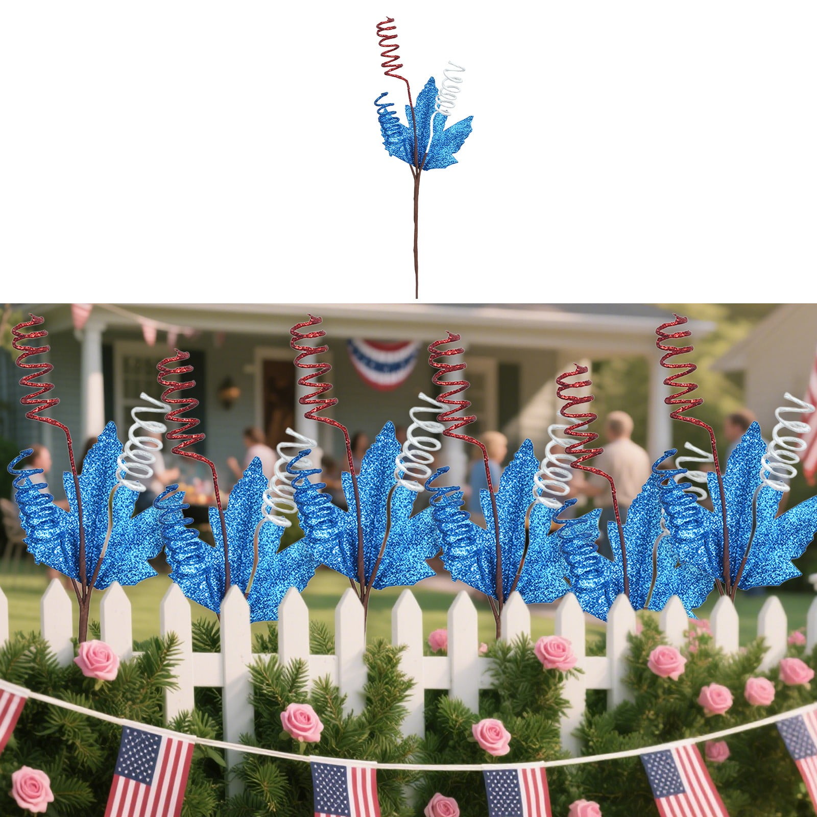 Independence Day Party Decoration | Faux Red White Blue Patriotic Spray ...