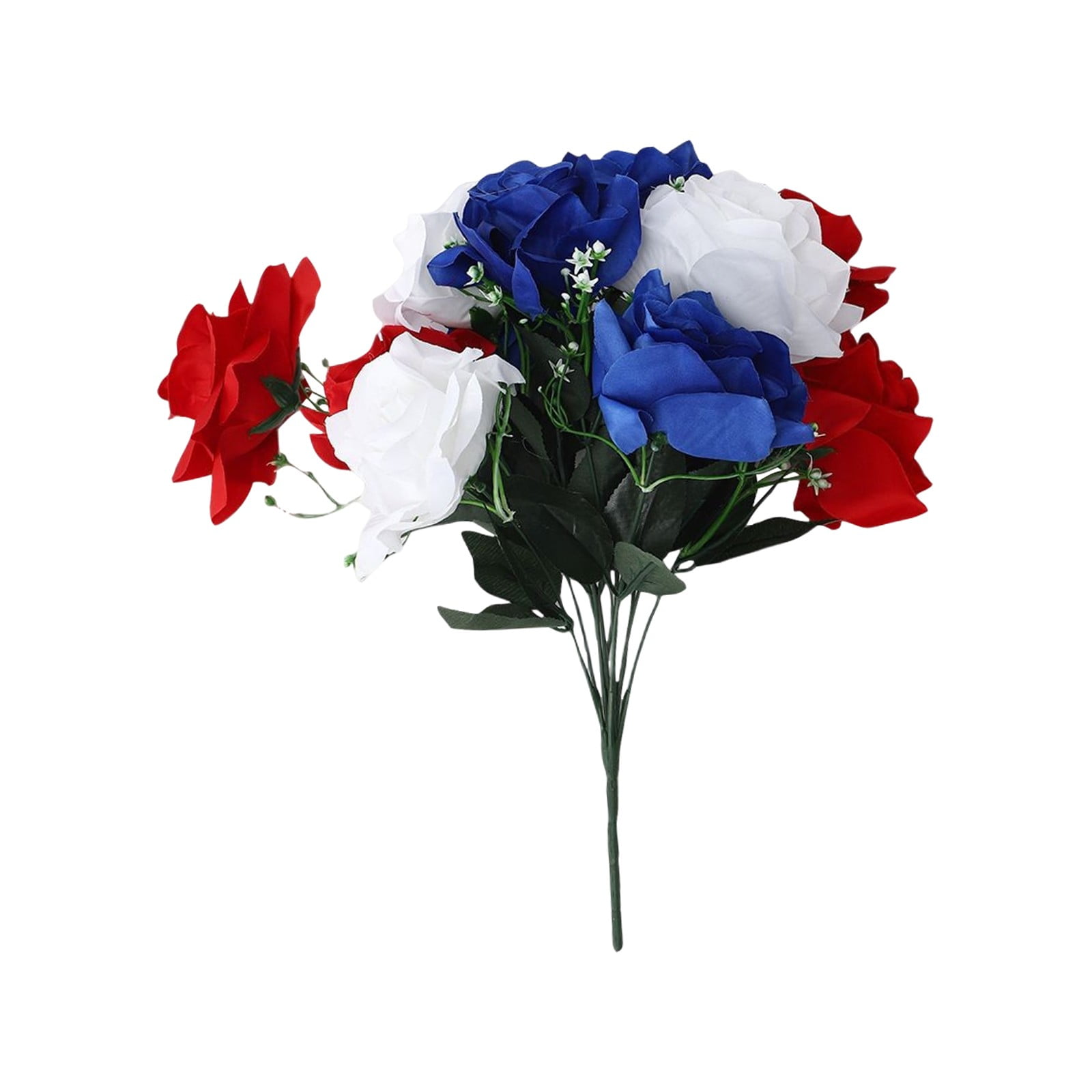 Independence Day Party Favors Artificial Rose Flower Bouquet Red White ...