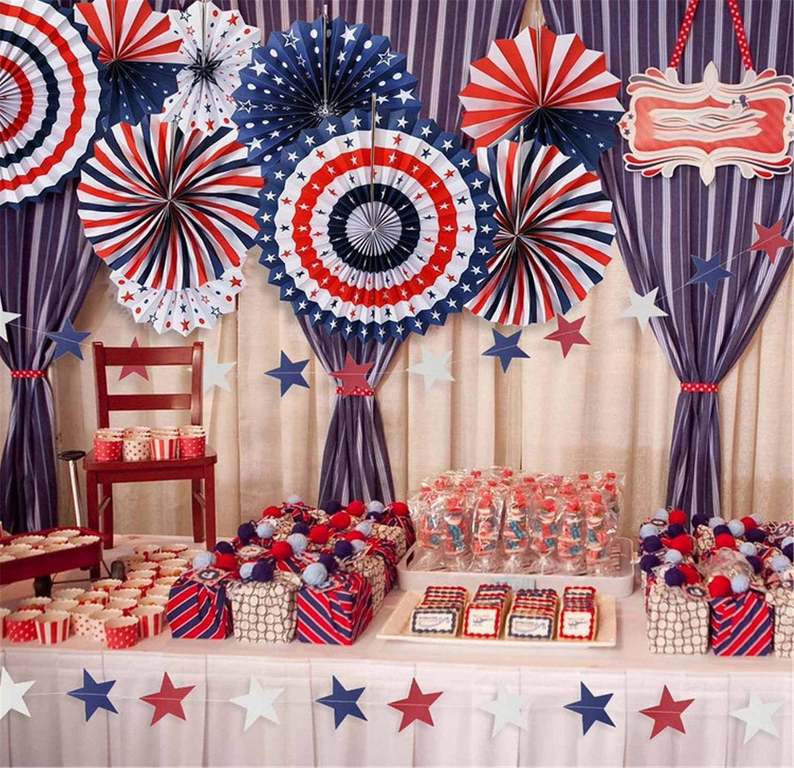 Independence Day Party Supplies Decorative Red White and Blue Paper ...