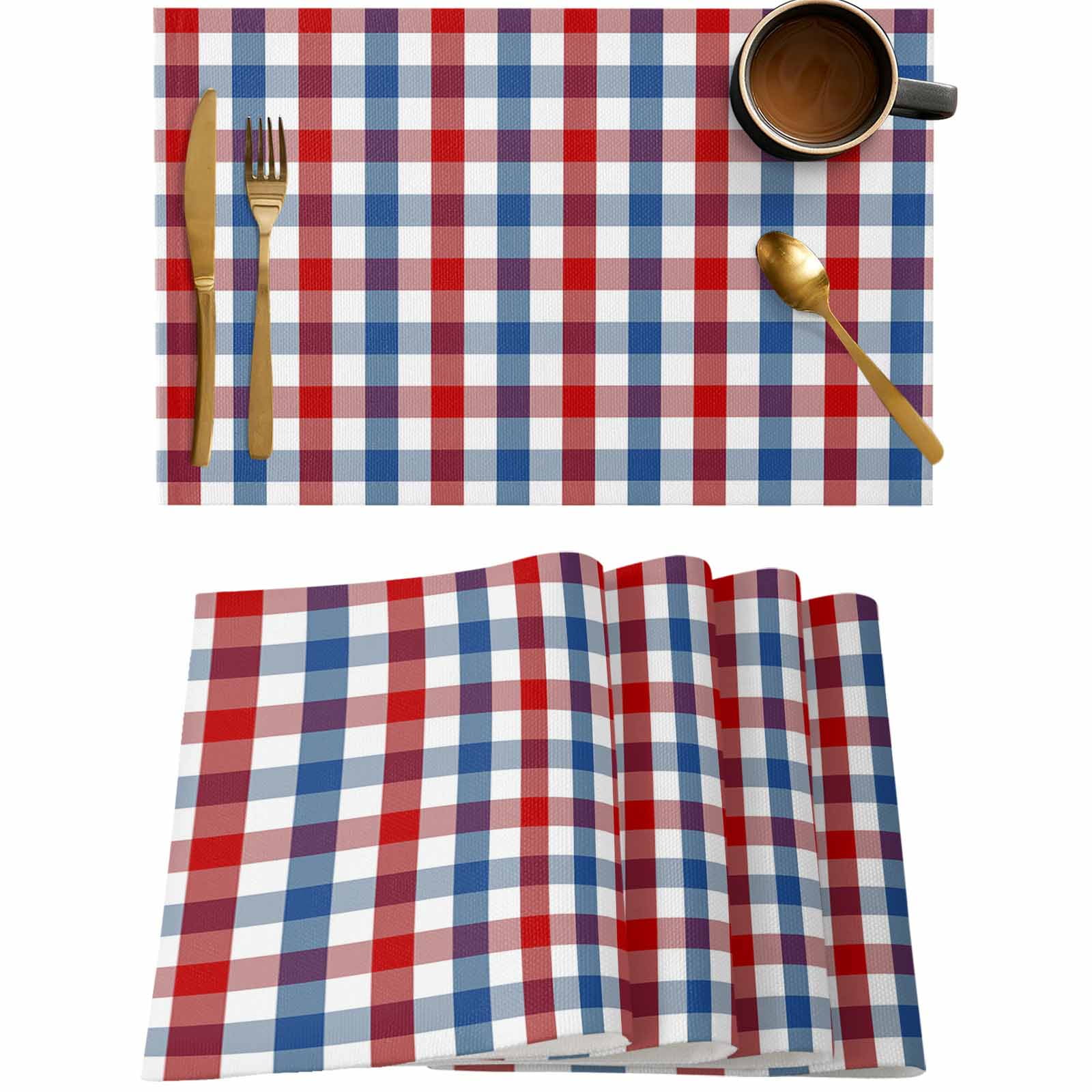 Independence Day Patriot Lattice Placemats Set of 4,Wipeable Washable ...