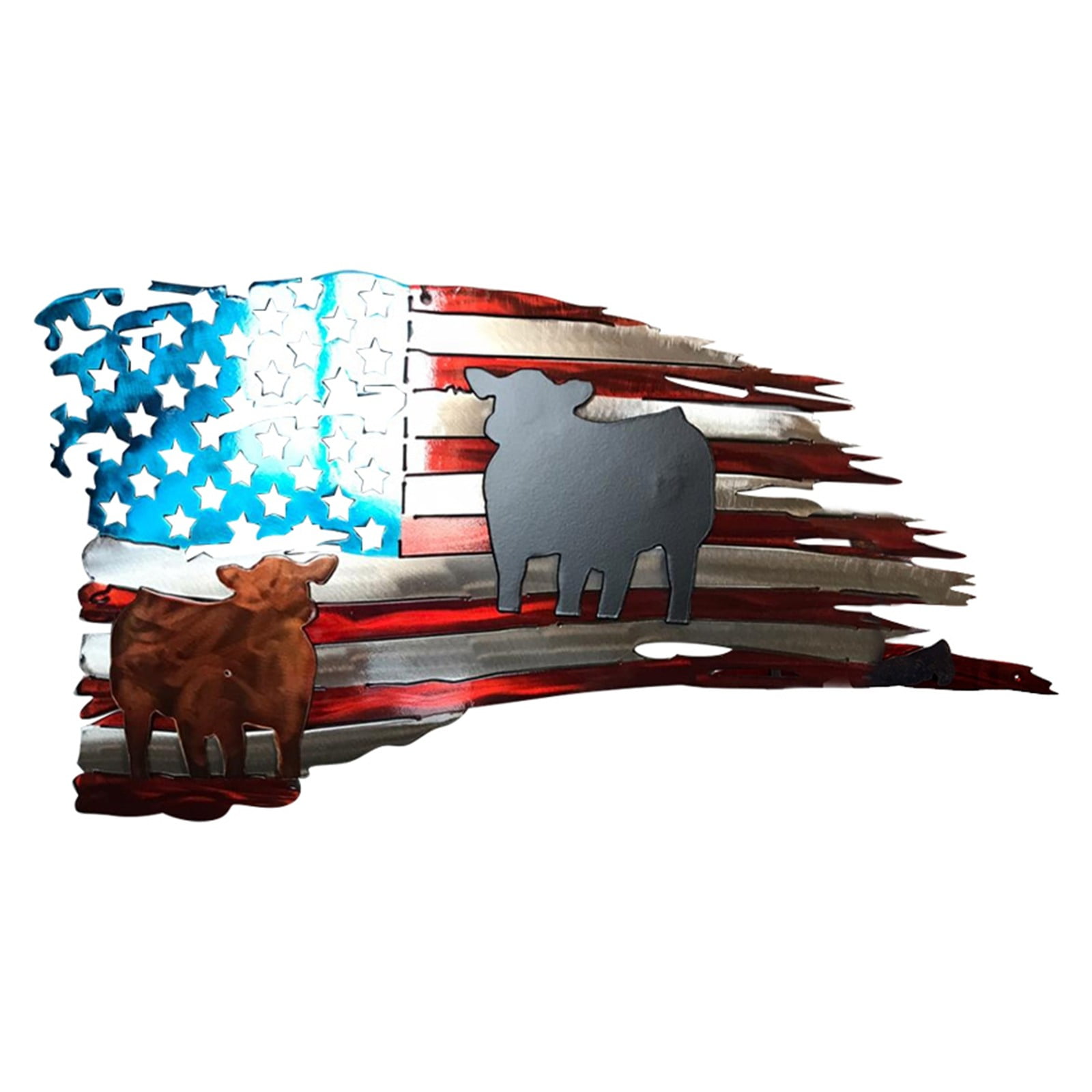 Independence Day Patriot Niu Niu Metal Wall Decoration Memorial Day ...