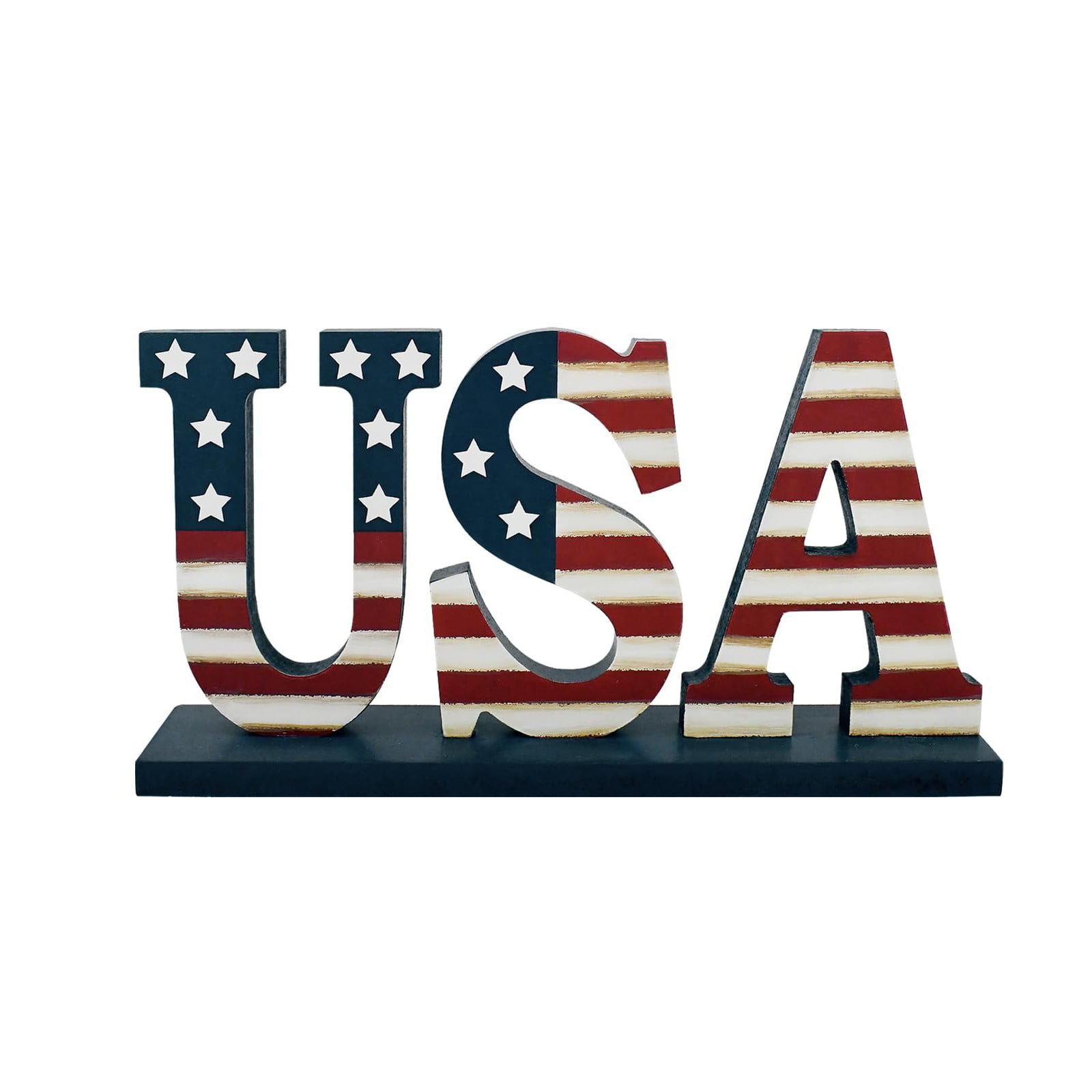 Independence Day Patriotic Decorations Patriotic Usa Wooden Block ...