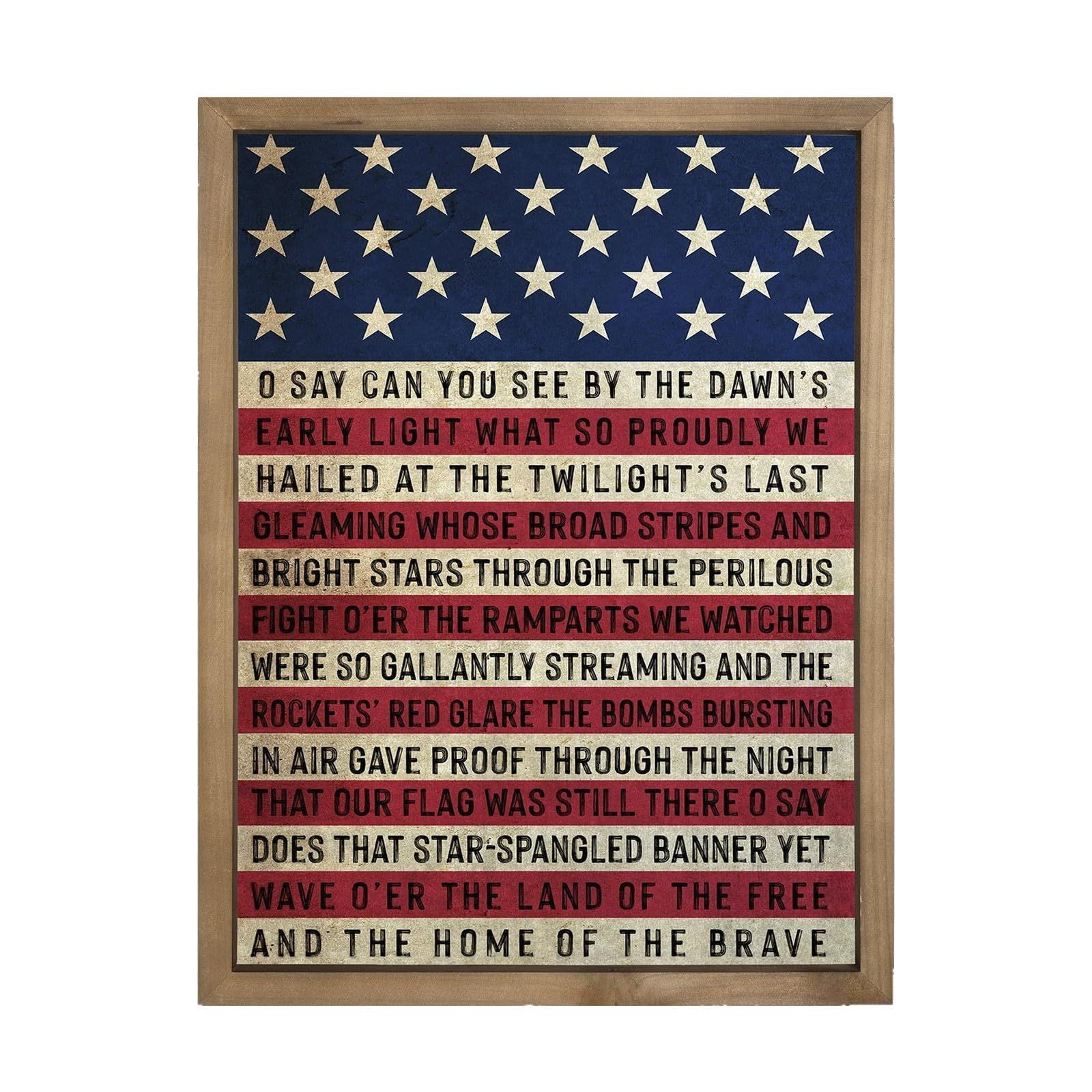 Independence Day Patriotic Decorations Rustic American Flag Wall Art ...