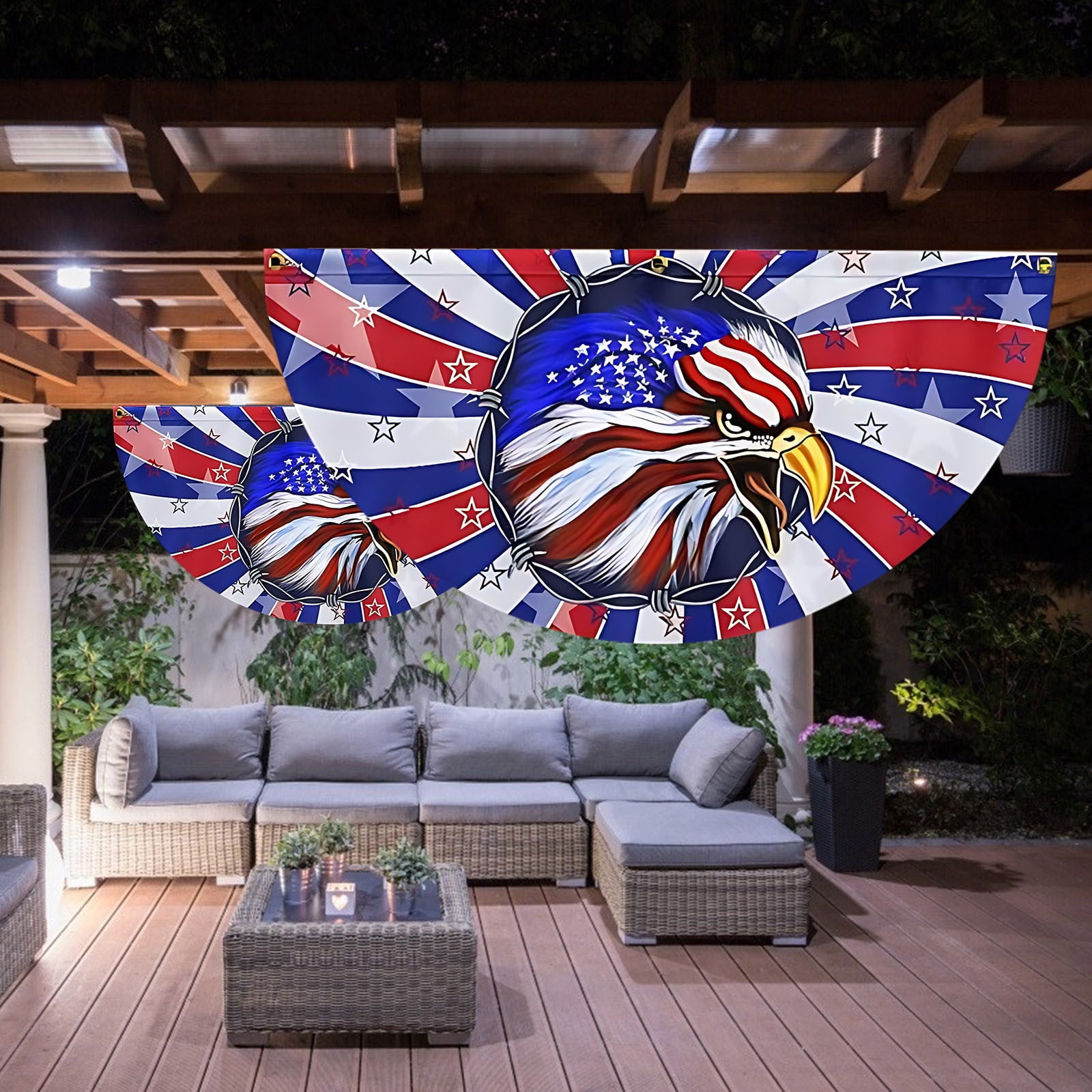 Independence Day, Patriotic Half Round Flag Decorated With Patriotic ...