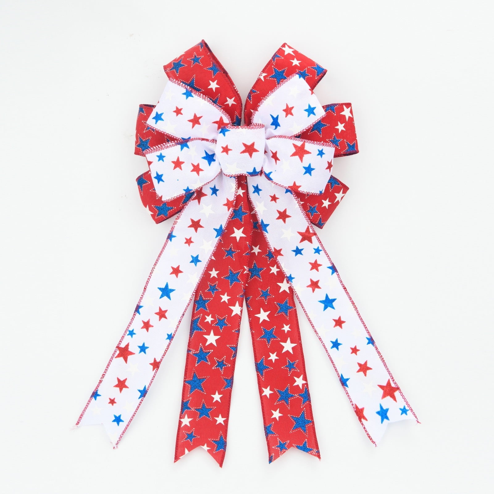 Independence Day Patriotic Star Webbing Bow Decoration Large Ribbon ...