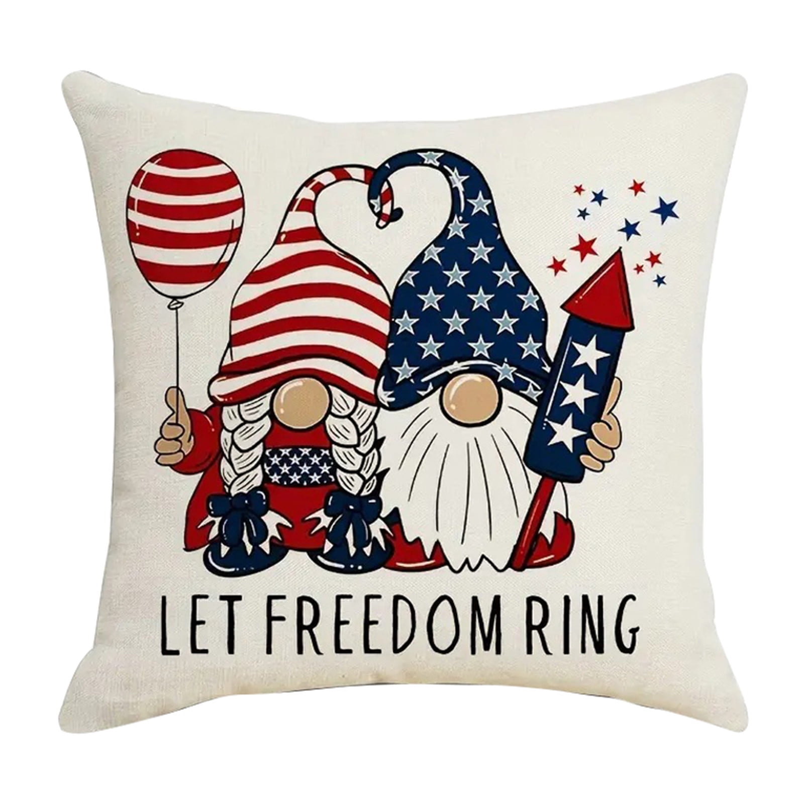 Independence Day Pillow Cases 2025 Patriotic 45x45cm Red White and Blue ...