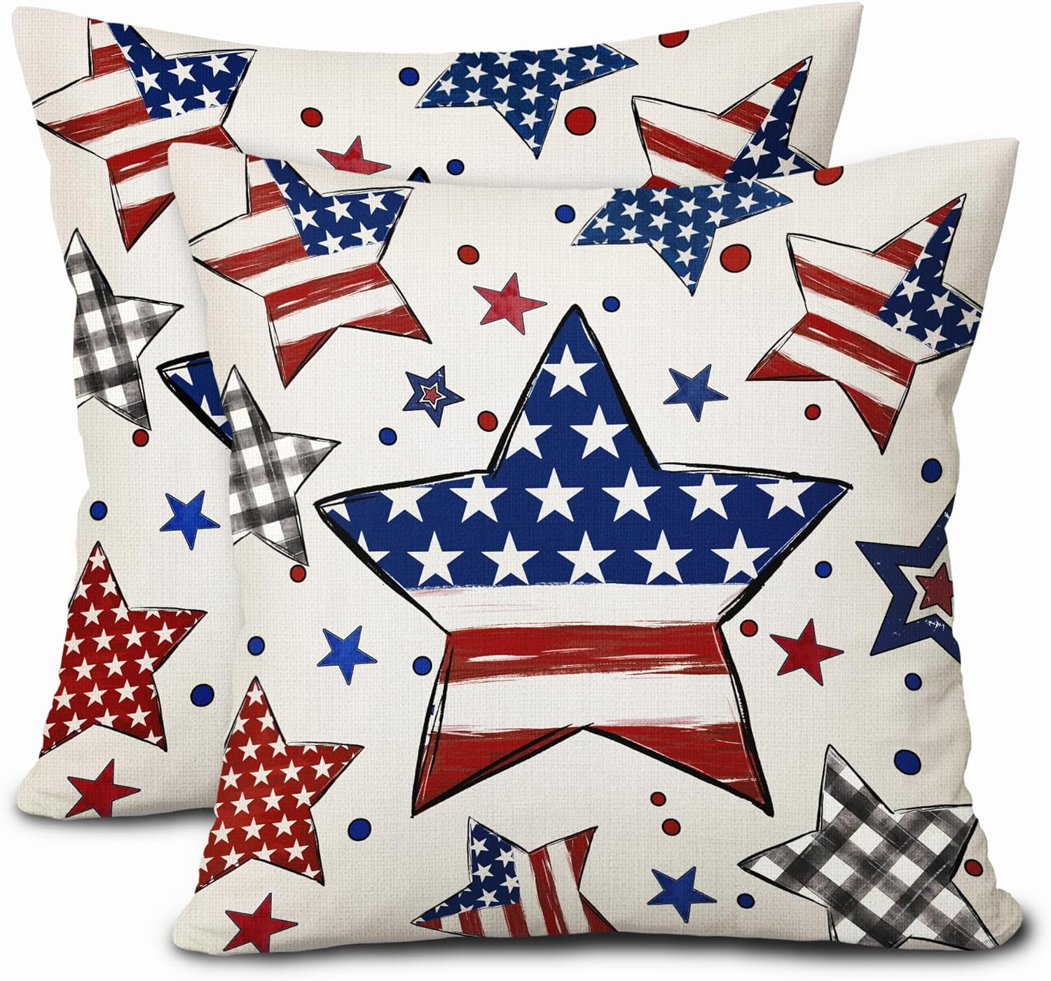 Independence Day Pillow Covers 16X16 Inch Stripe Star 4th of July ...