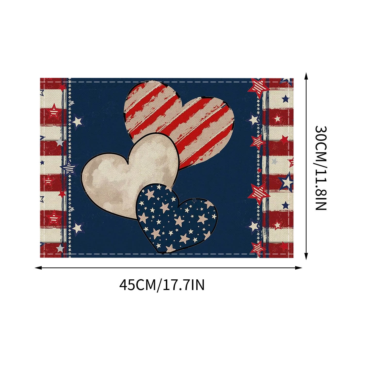 Independence Day Placemats Stars Stripes Hearts Patriotic Table Mats ...