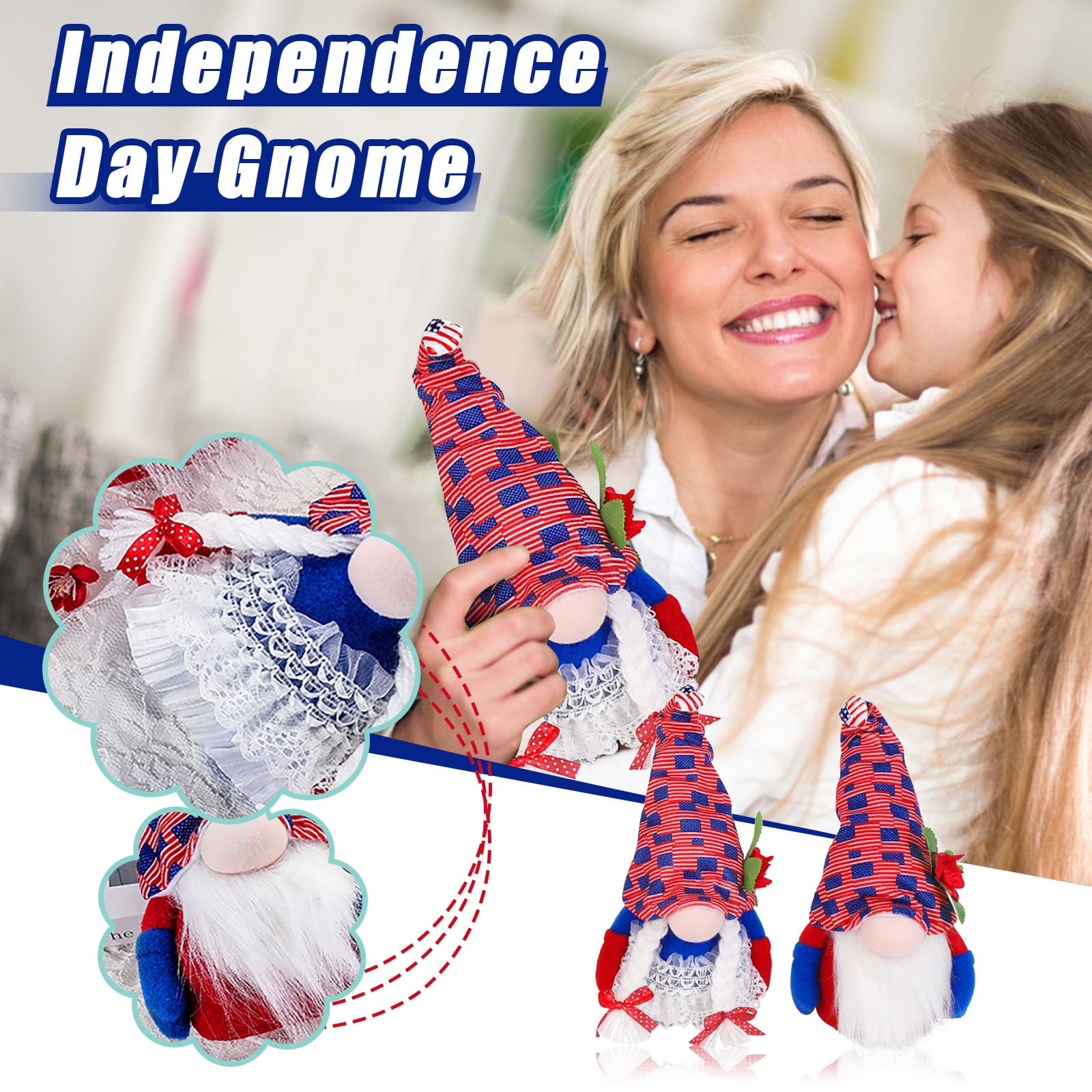 Independence Day Plush Independence Day Gnomes Plush 9x11cm 2PC Patriotic 2025 4th of July ...