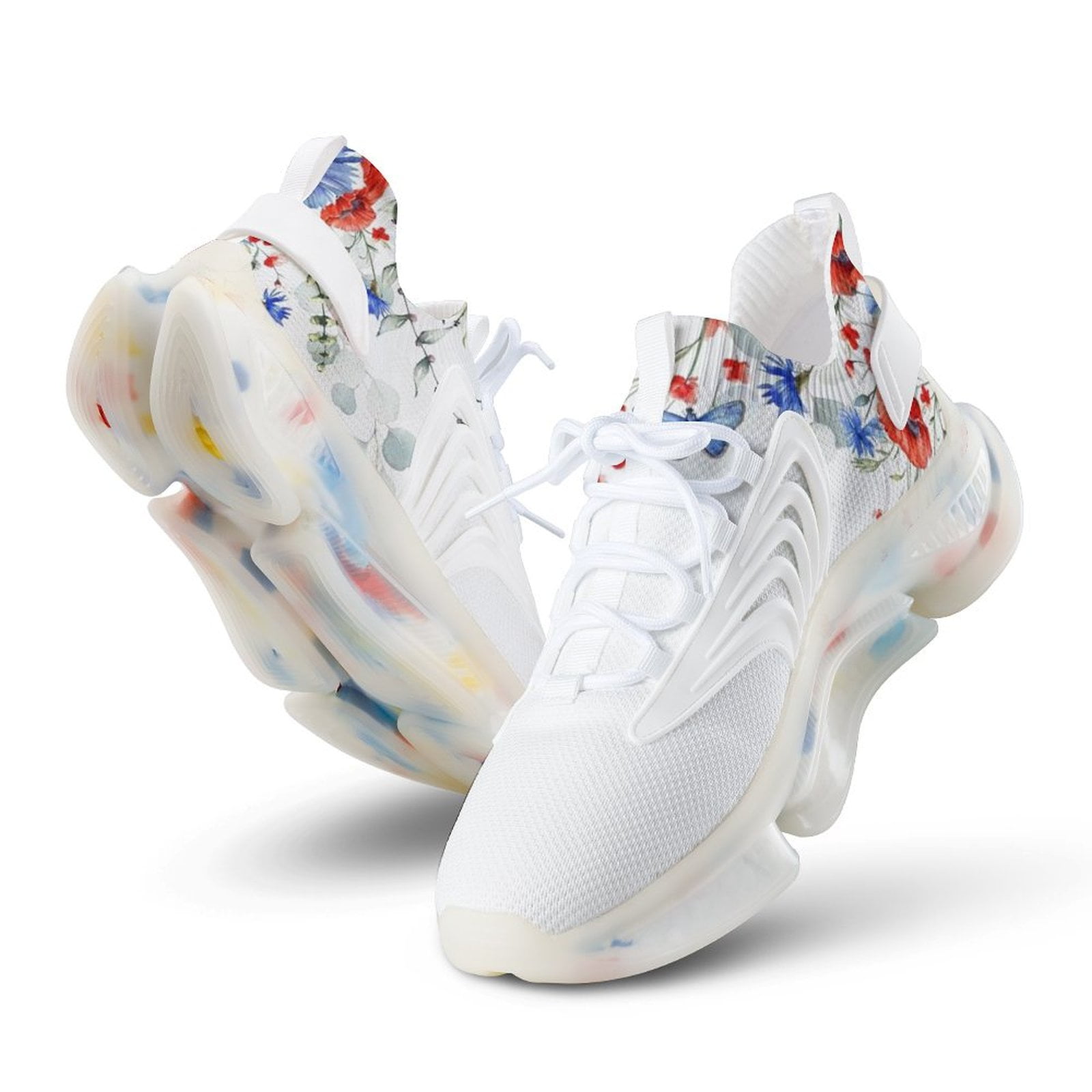 Independence Day Poppies with Eucalyptus Leaves White Walking Shoes for ...