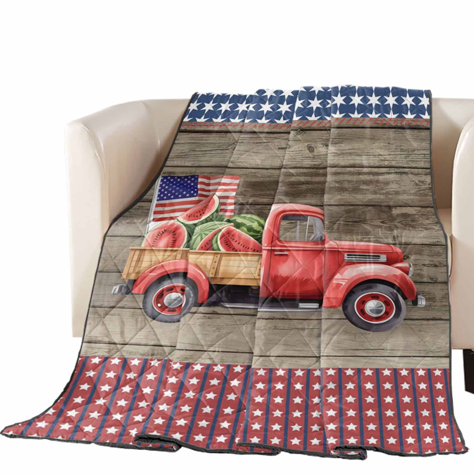 Independence Day Quilted Comforters Cooling Blanket King Size, Red ...