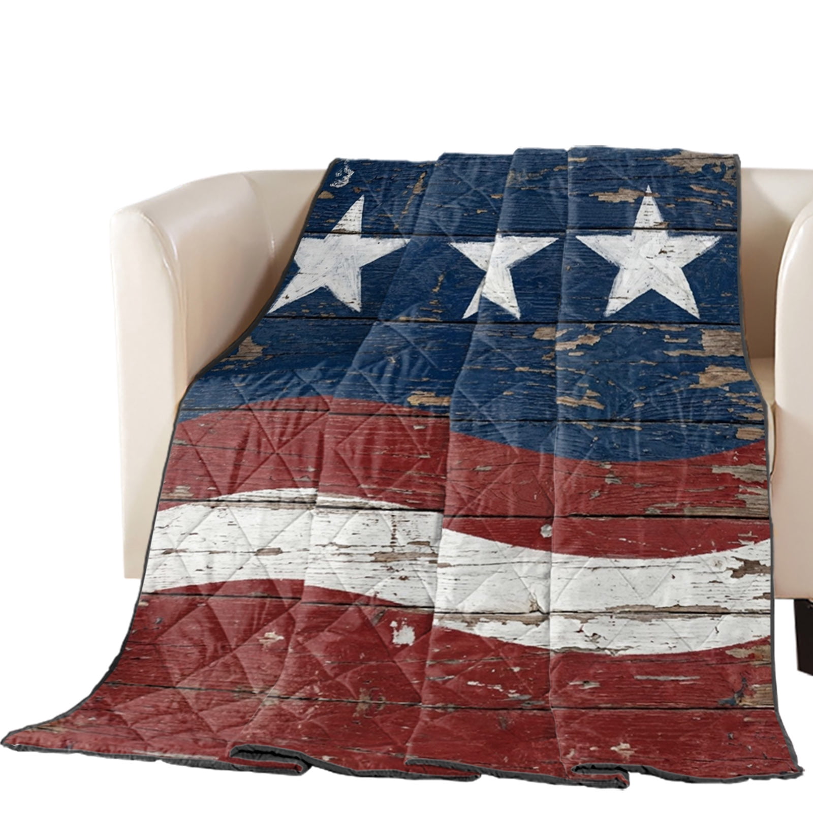 Independence Day Quilted Comforters Cooling Blanket Queen Size, Vintage ...