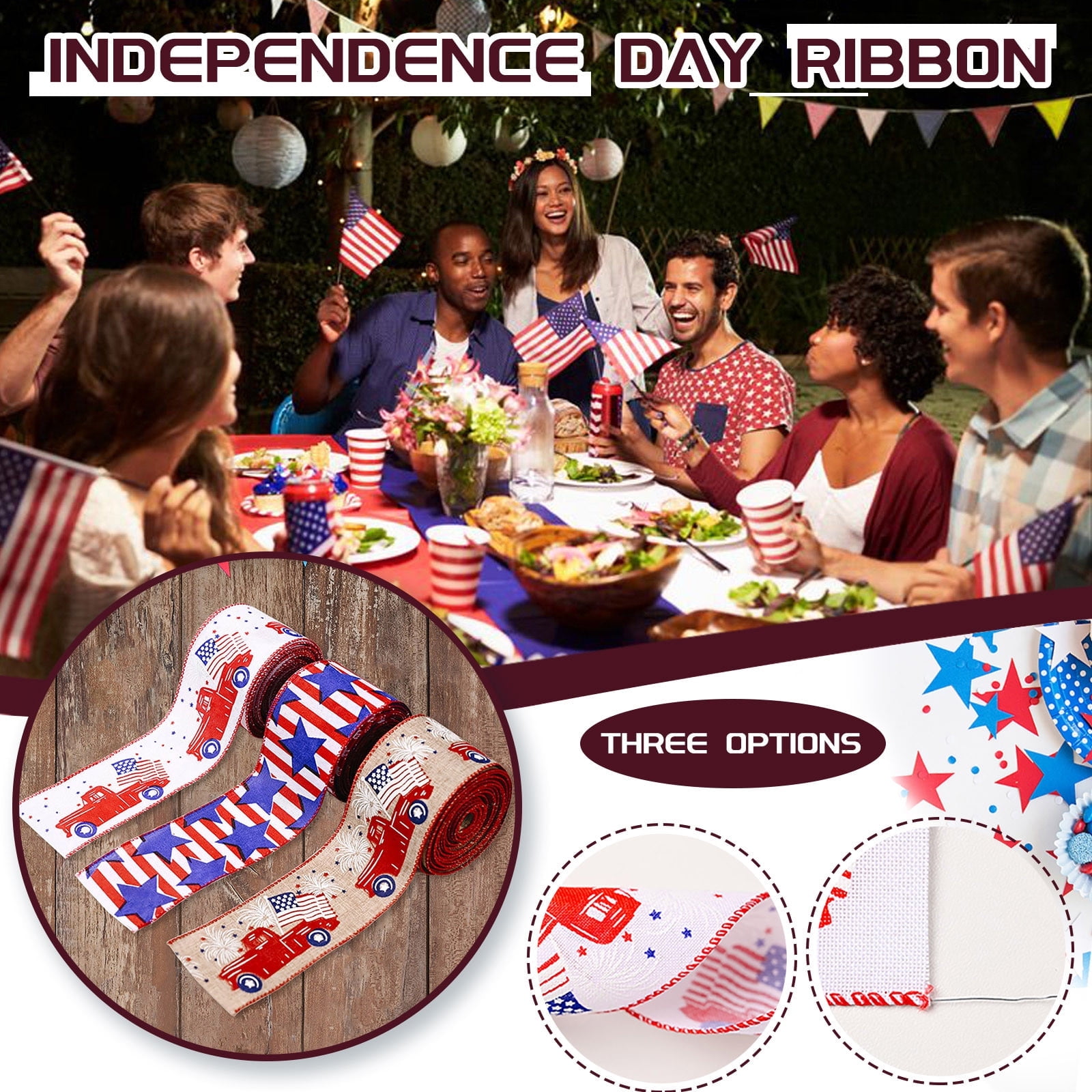 Independence Day Ribbons for Crafts Patriotic 2025 Americana Decor ...