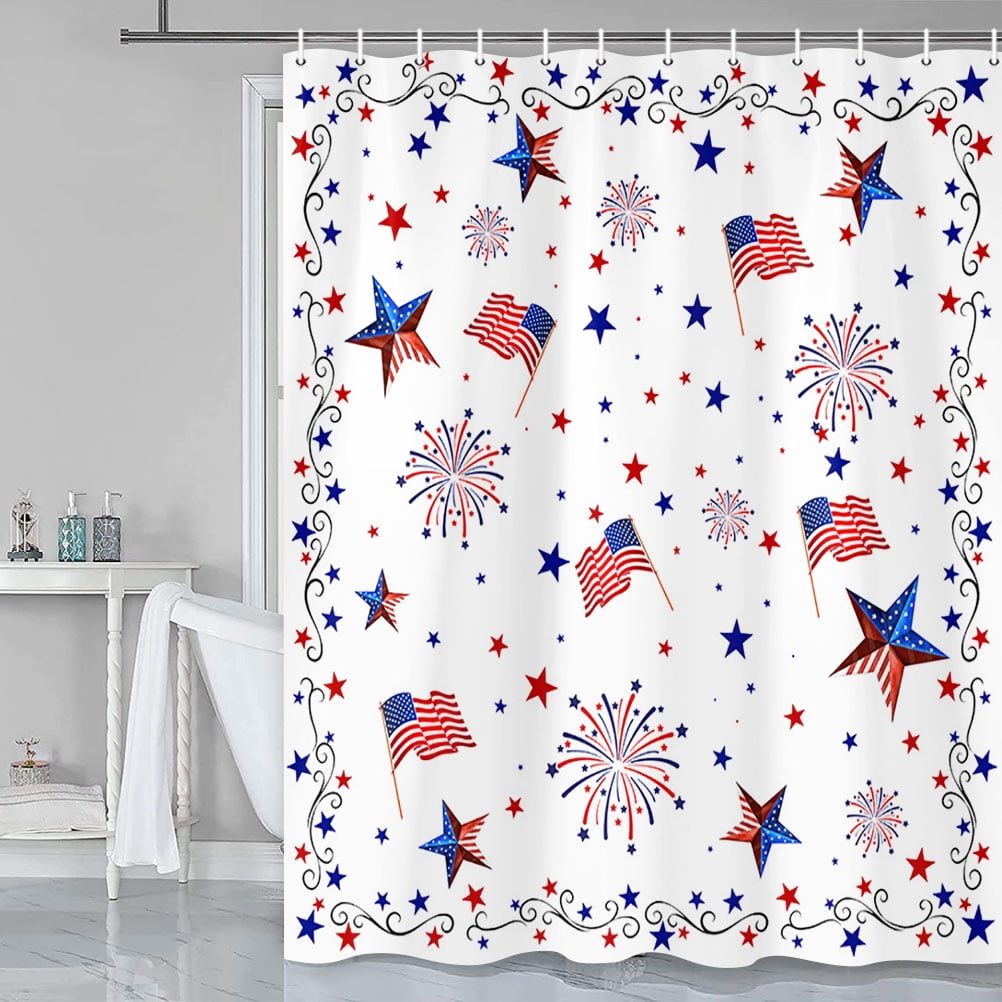 Independence Day Shower Curtain, 4th of July Shower Curtains American ...