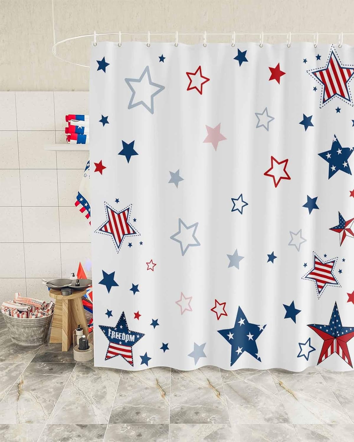 Independence Day Shower Curtain, Patriotic Memorial Day Shower Curtain ...