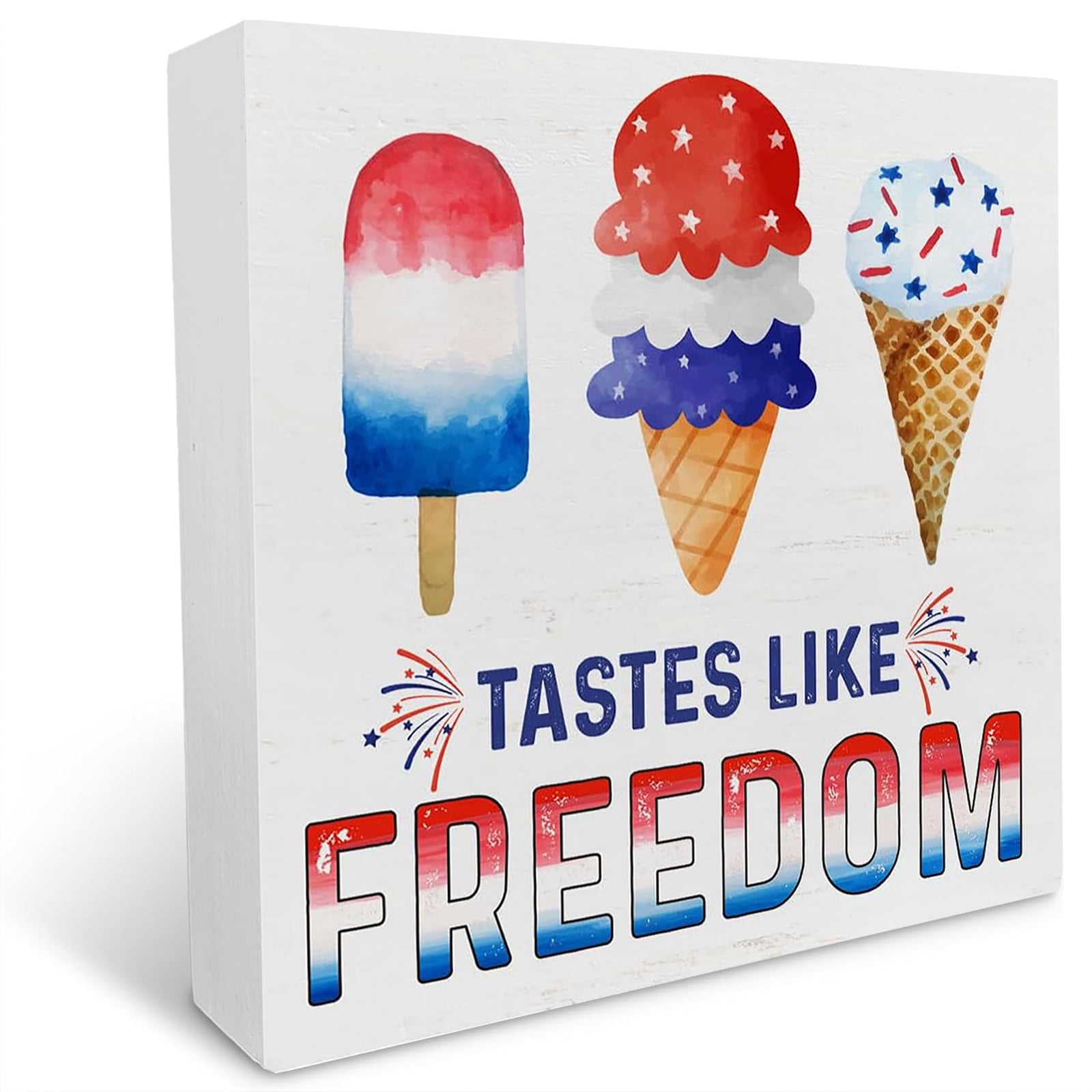 Independence Day Sign Patriotic Decor Patriotic Ice Cream Wooden Box ...