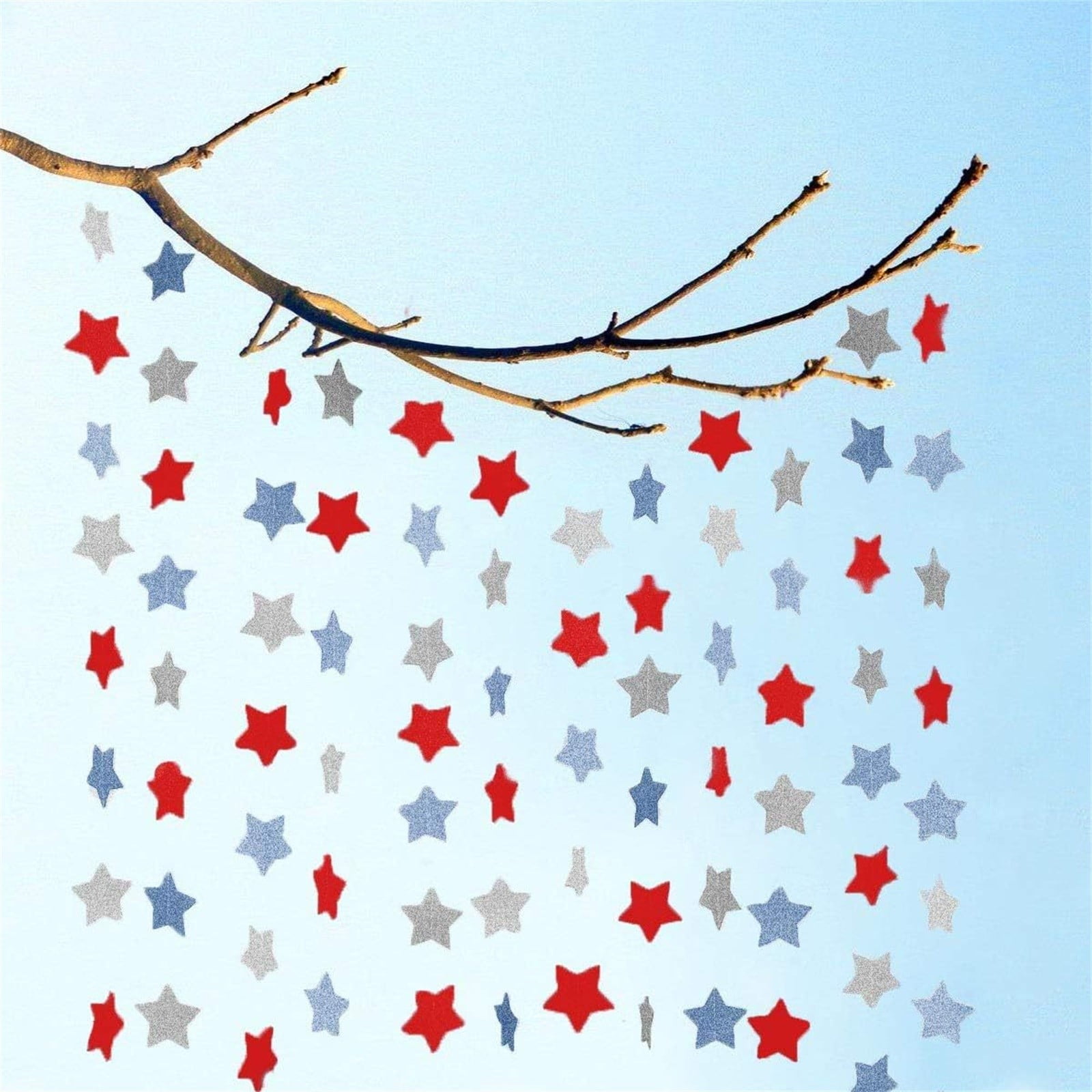 Independence Day Star Heart Garland Banner Red White and Blue Stars Red ...