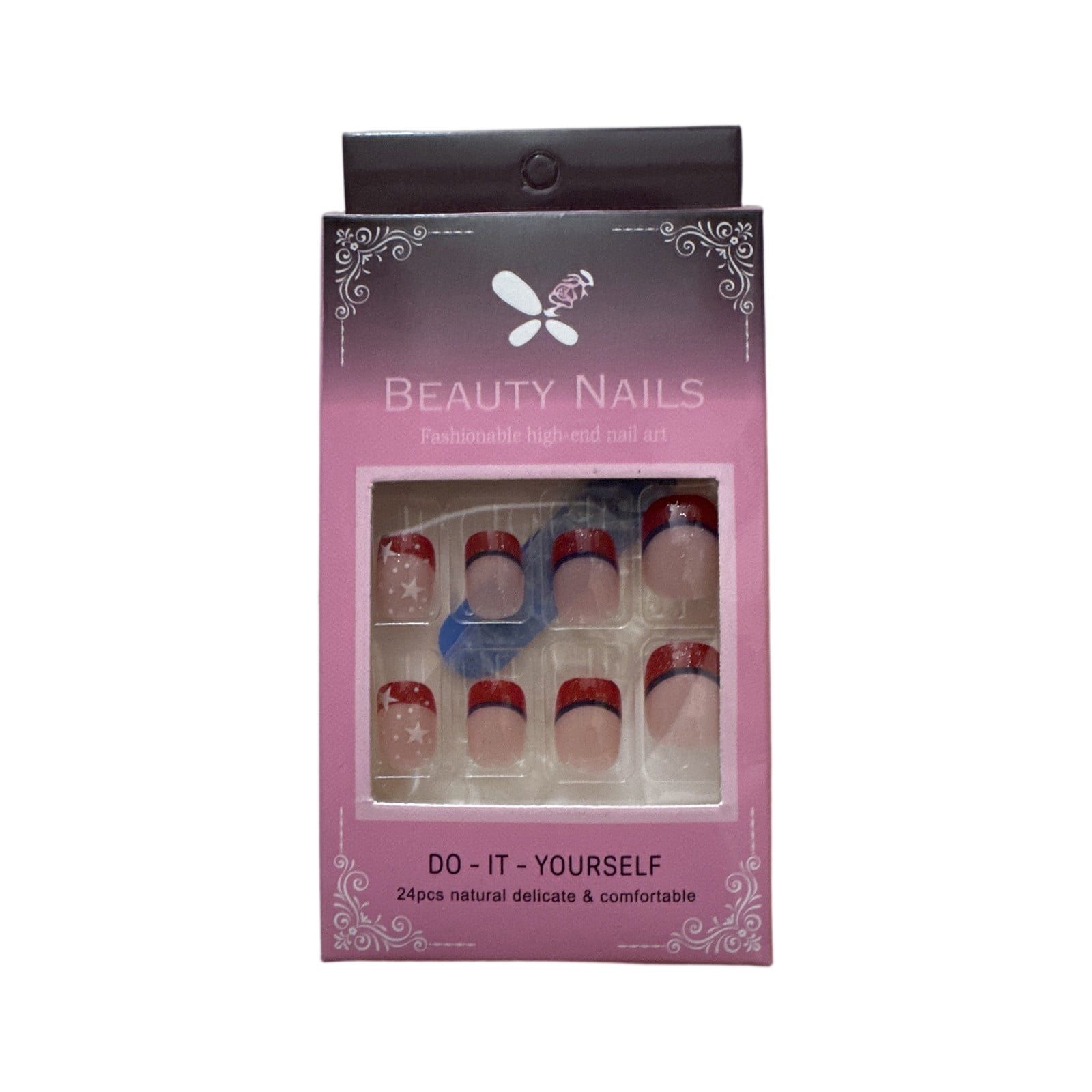 Independence Day Star Independence Day Nails Patriotic 2025 24PC Red ...