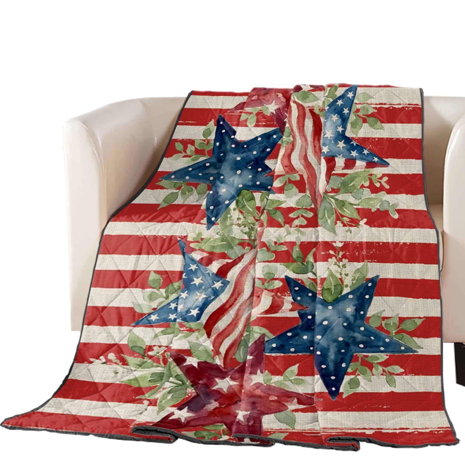 Independence Day Star Quilted Comforters Cooling Blanket Oversized King ...