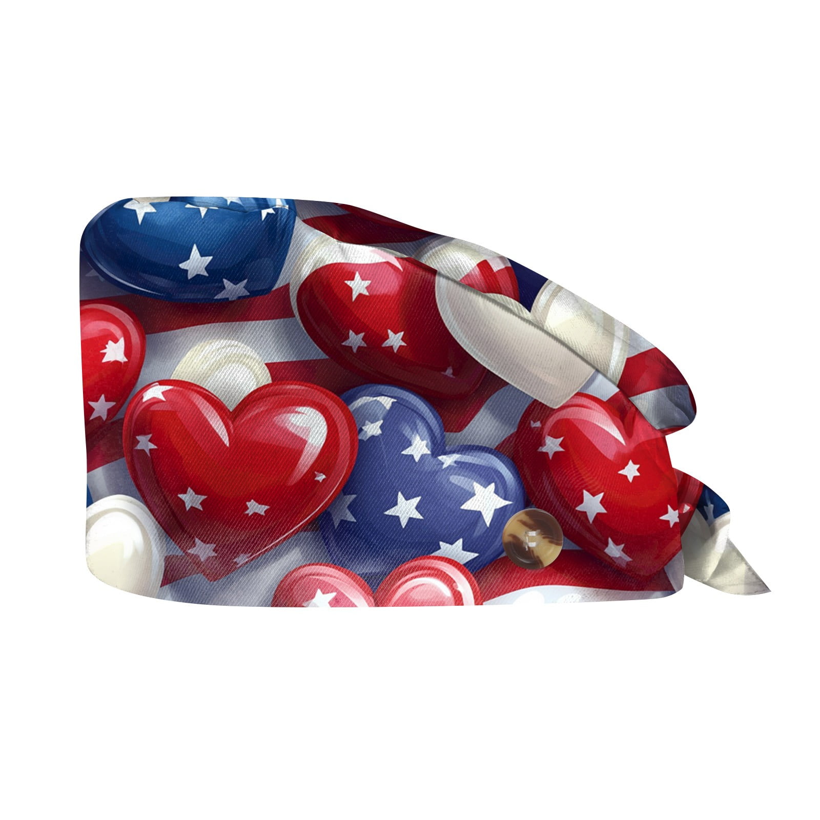 Independence Day Star Scrub Hats American Red Blue and White Cap, 10 ...