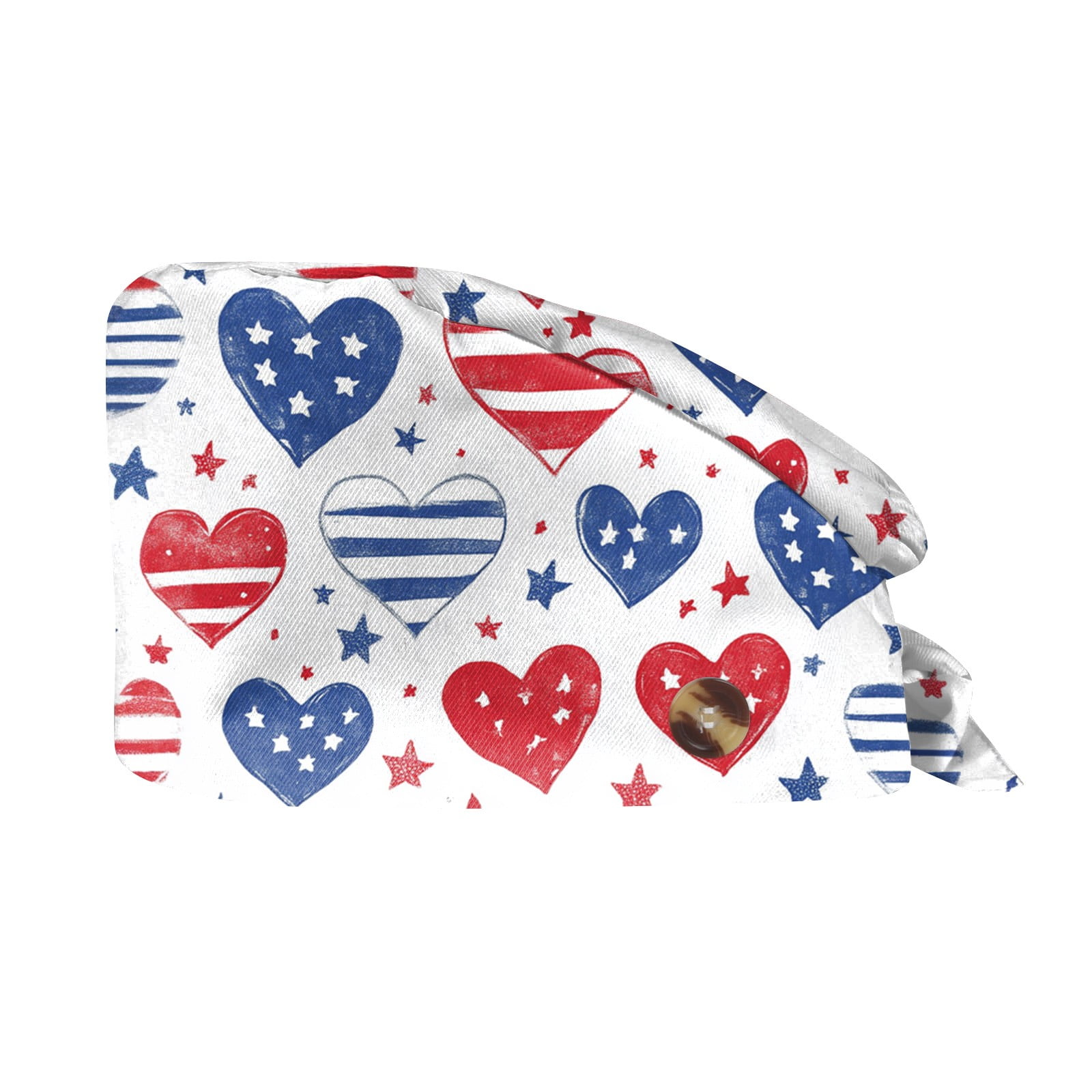 Independence Day Star Scrub Hats American Red Blue and White Cap, 10 ...