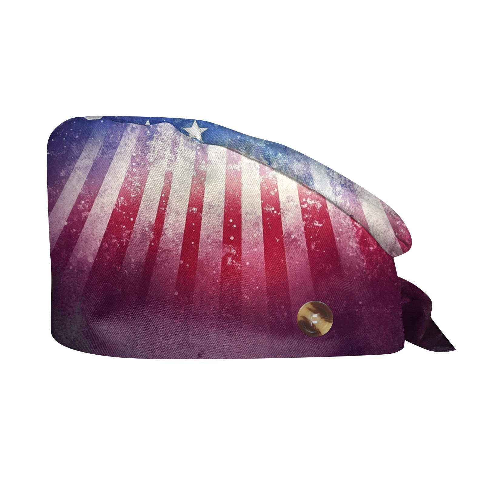 Independence Day Star Scrub Hats American Red Blue and White Cap, 10 ...