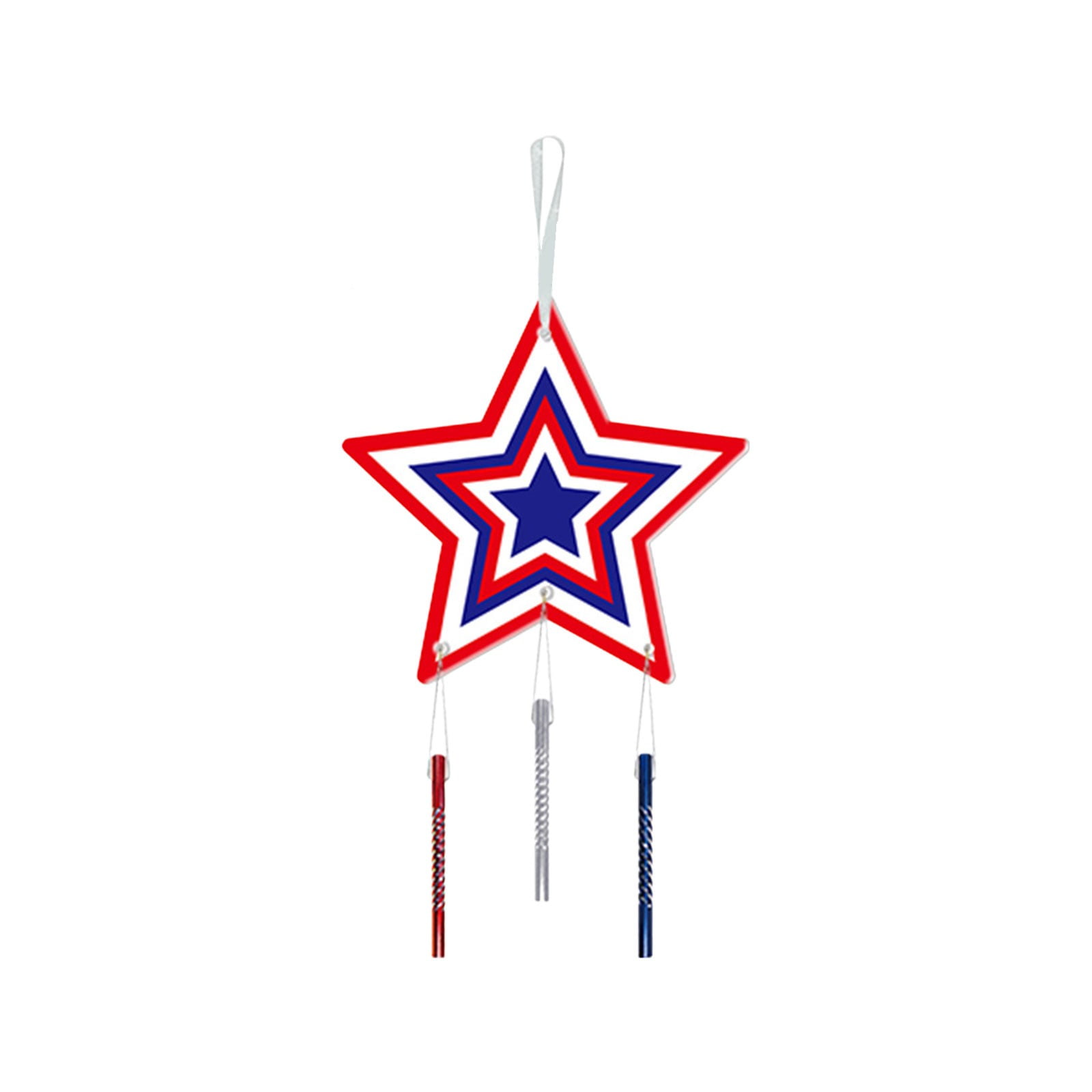 Independence Day Star Wind Chime Patriotic Hanging Decor 5.91in Paper ...