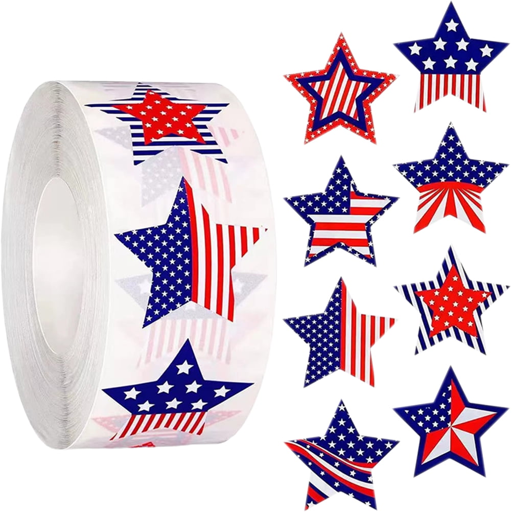 Independence Day Stickers Labels Flag Sealing Sticker White Star ...