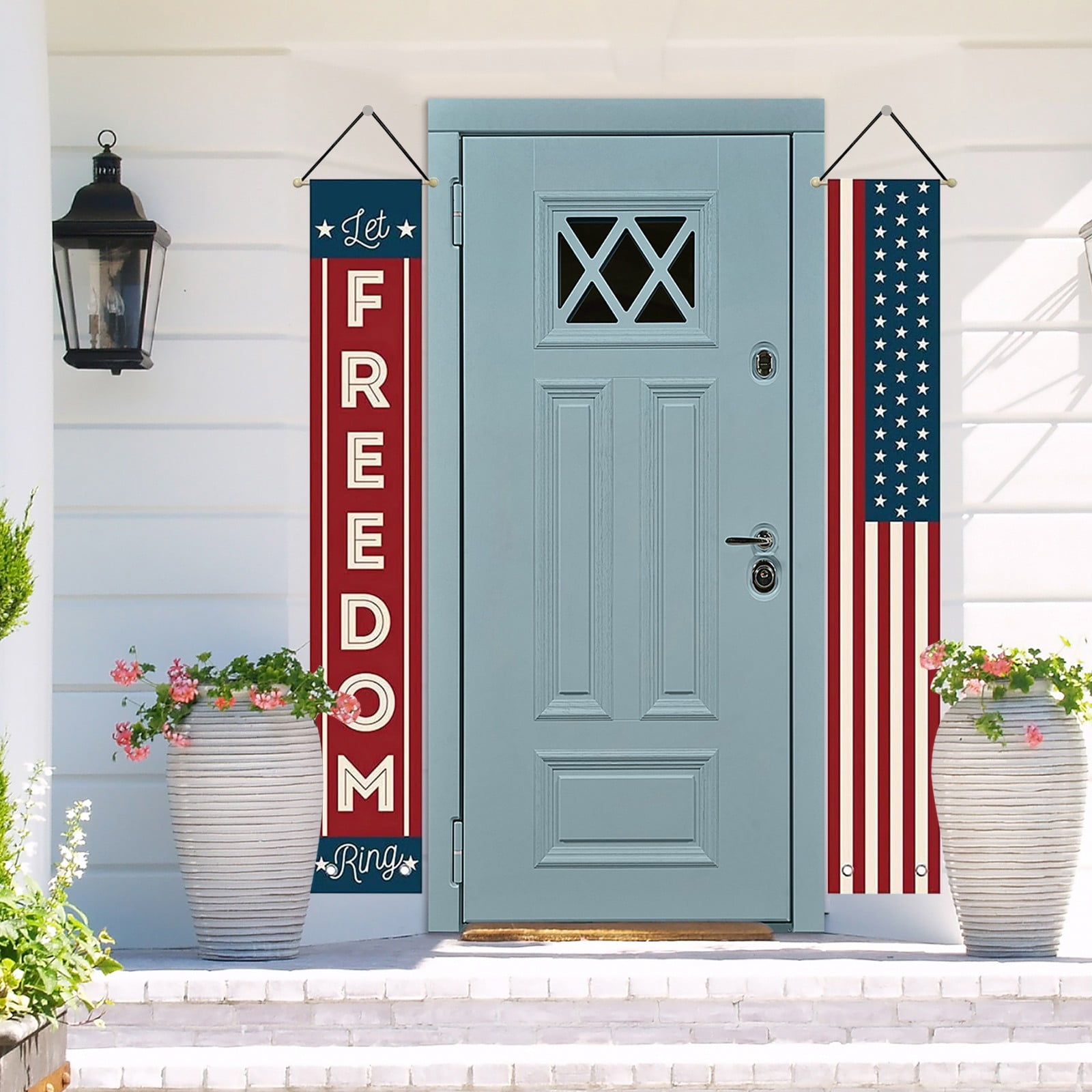 Independence Day Striped Welcome Sign for Front Porch Patriotic 12" 71 ...