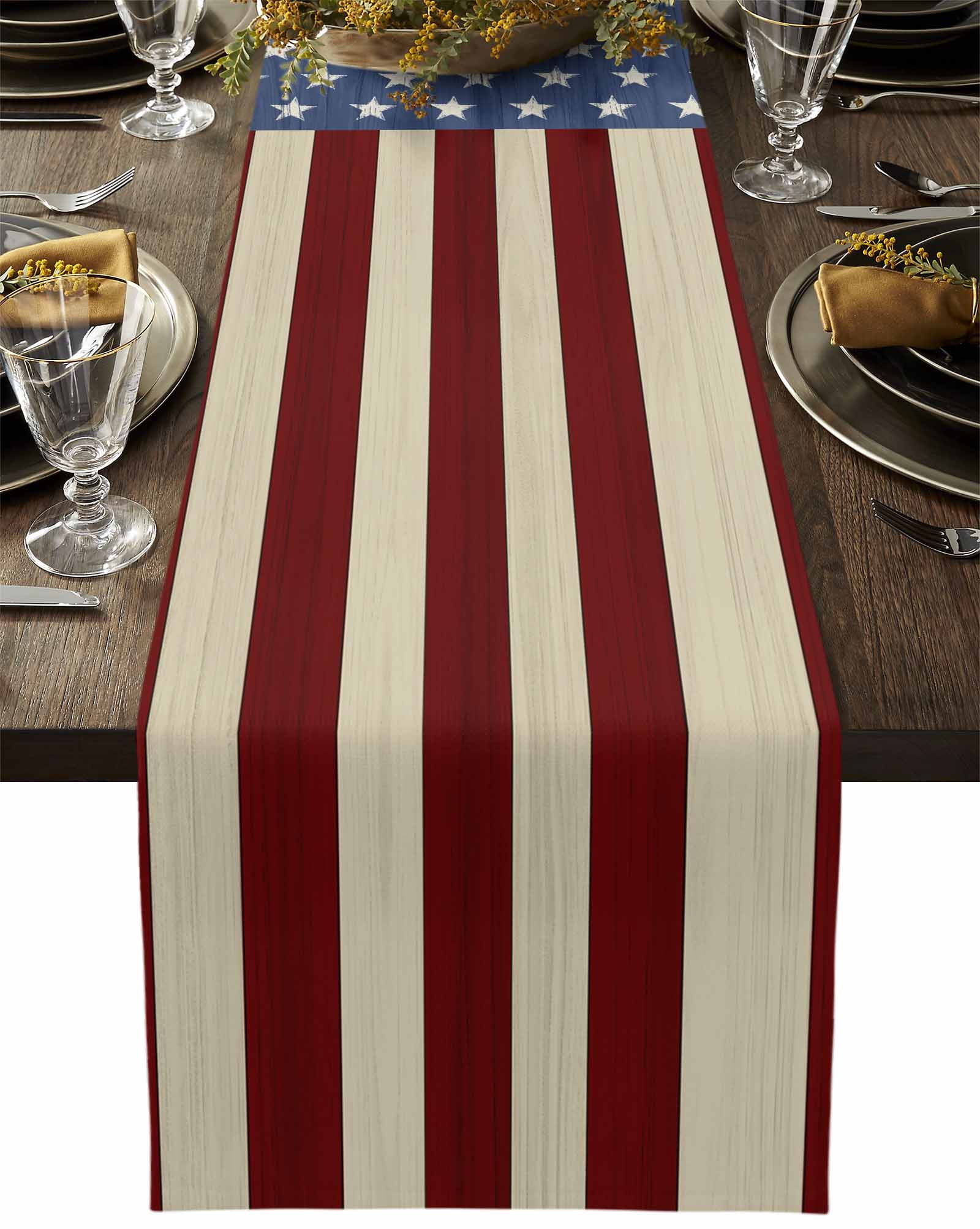 Independence Day Stripes and Stars Table Runners 13x36 Inches Long ...