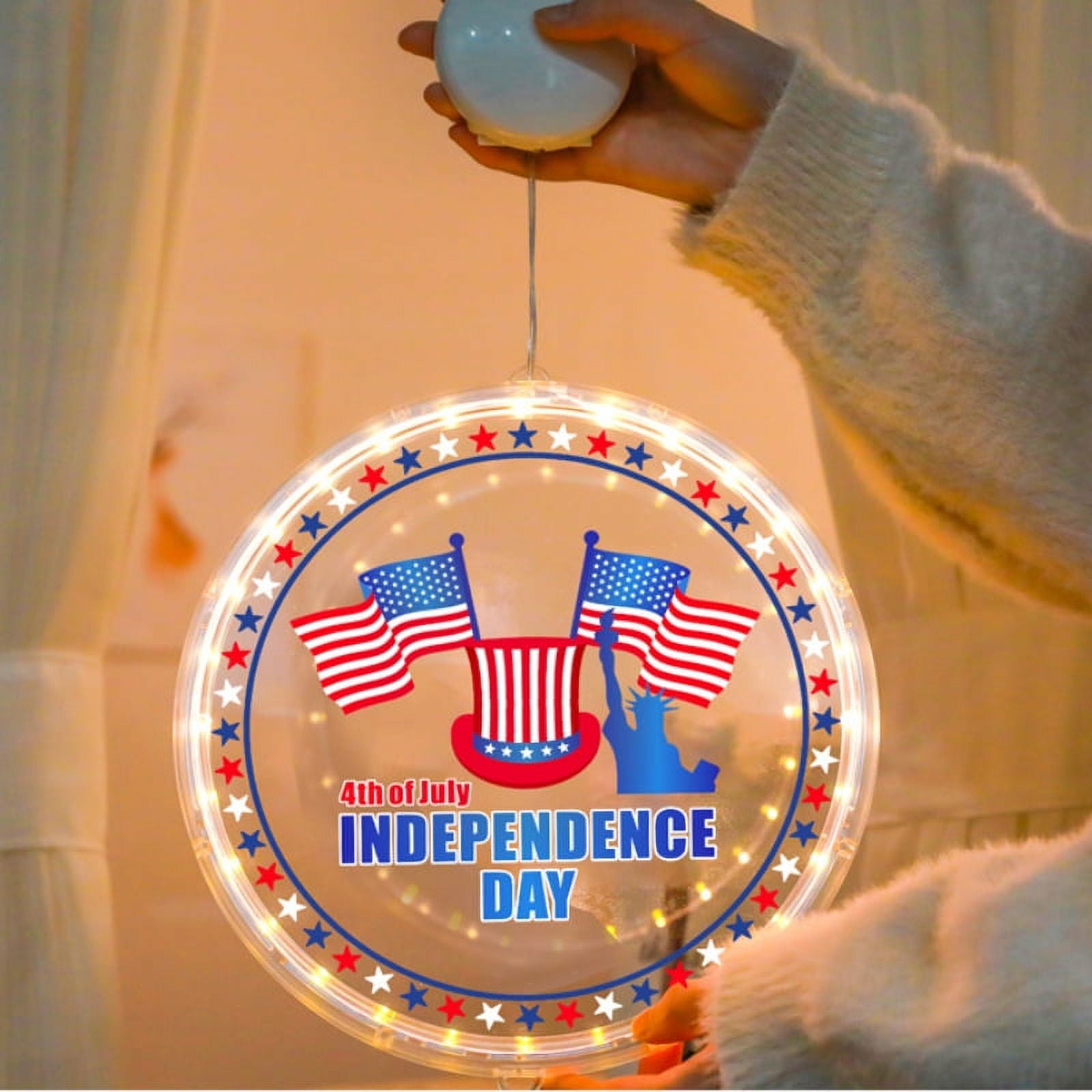 Independence Day Suction Cup Light LED Wall Mount Lamp (Flag Style ...