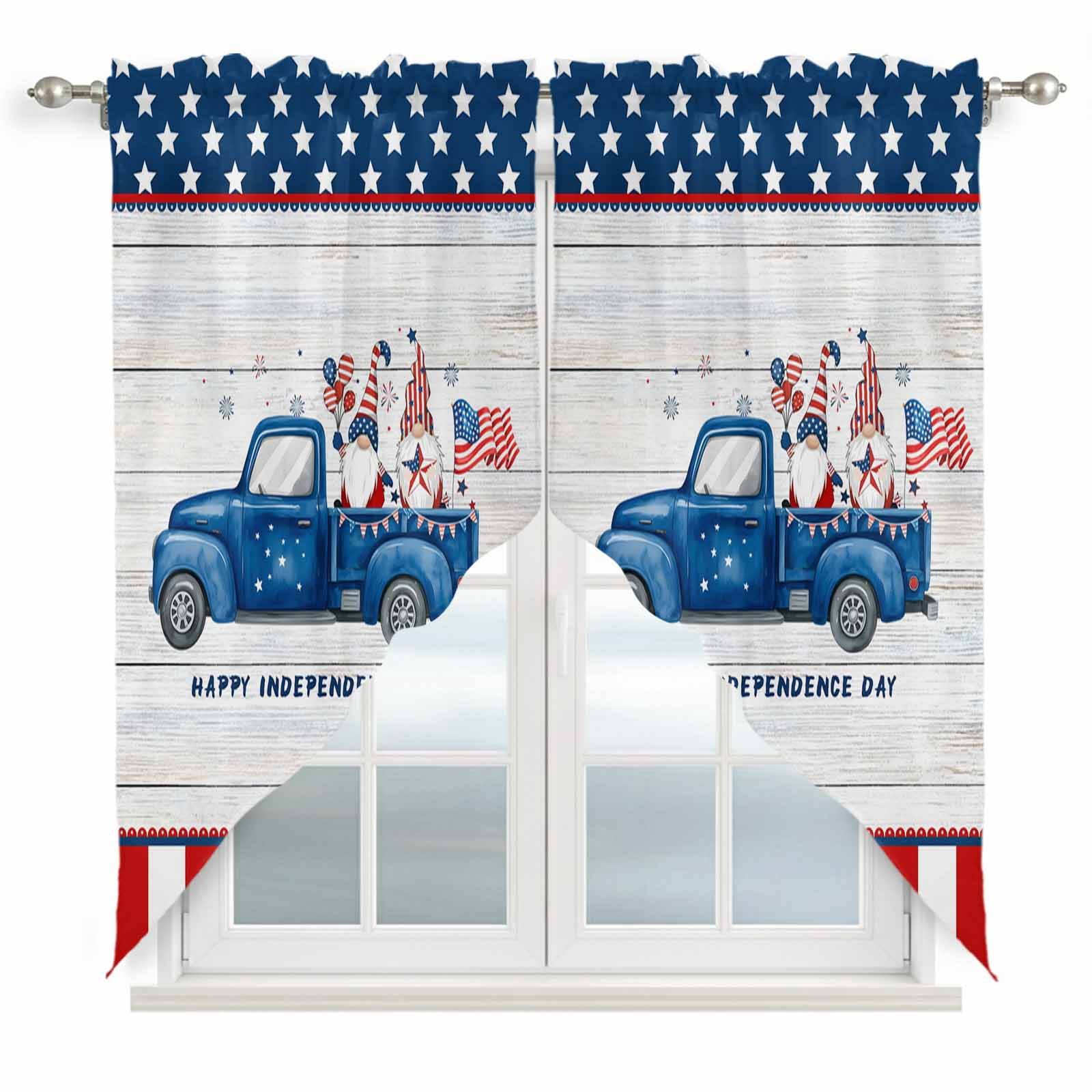 Independence Day Swag Curtains for Kitchen/Bedroom/Living Room, USA ...