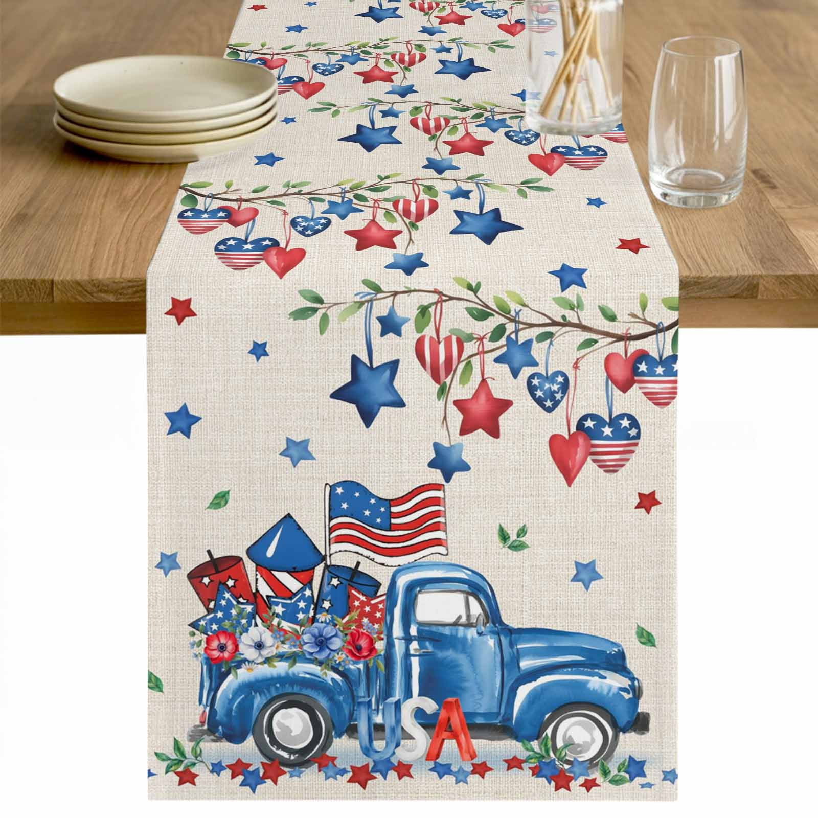 Independence Day Table Runner 72 Inches Long Farmhouse Dress Scarves ...