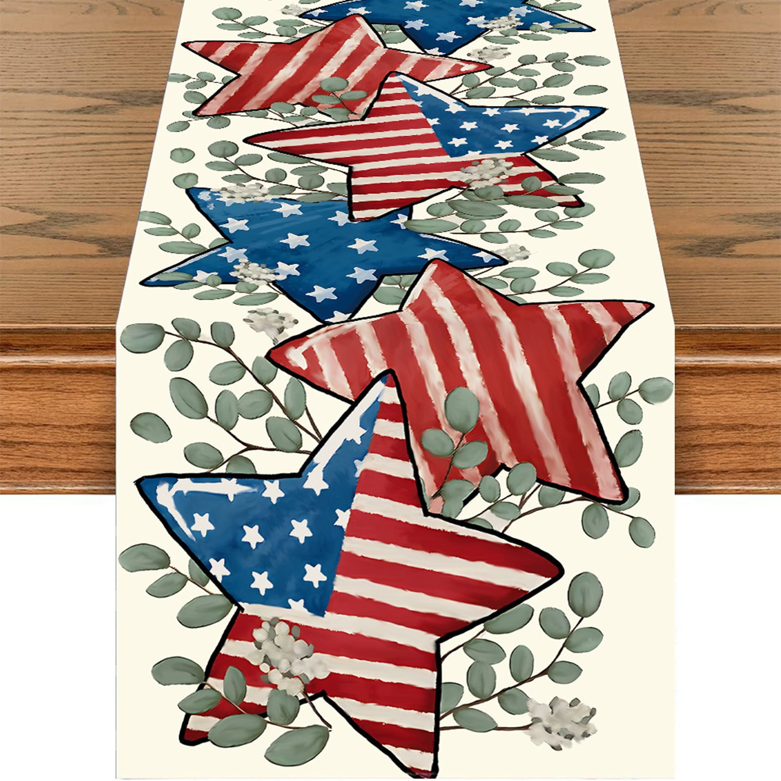 Independence Day Table Runner,July 4th Red White Blue Table Top Covers ...