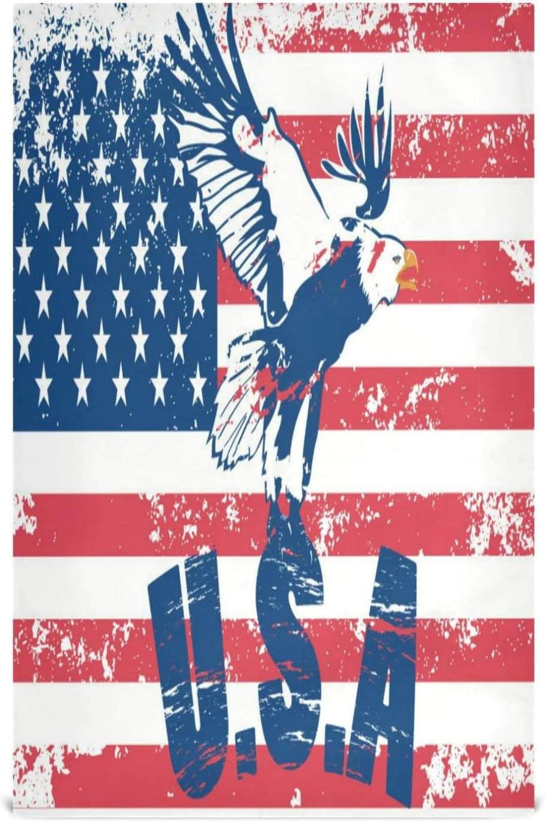 Independence Day Tea Towels Set of 1 Flag Star Stripes American Kitchen ...