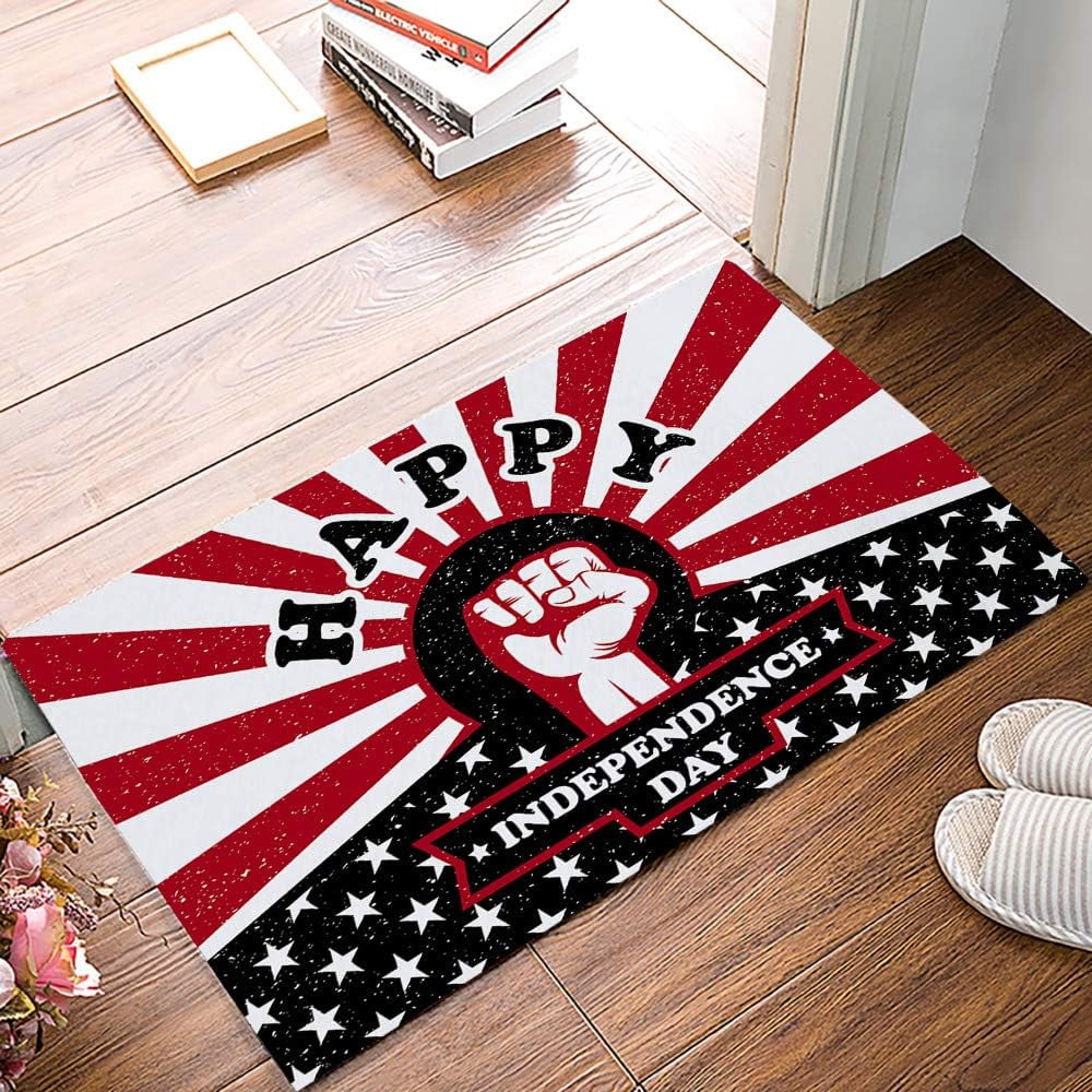 Independence Day Theme Flag Pattern Indoor Doormat Non-Slip Front Door ...