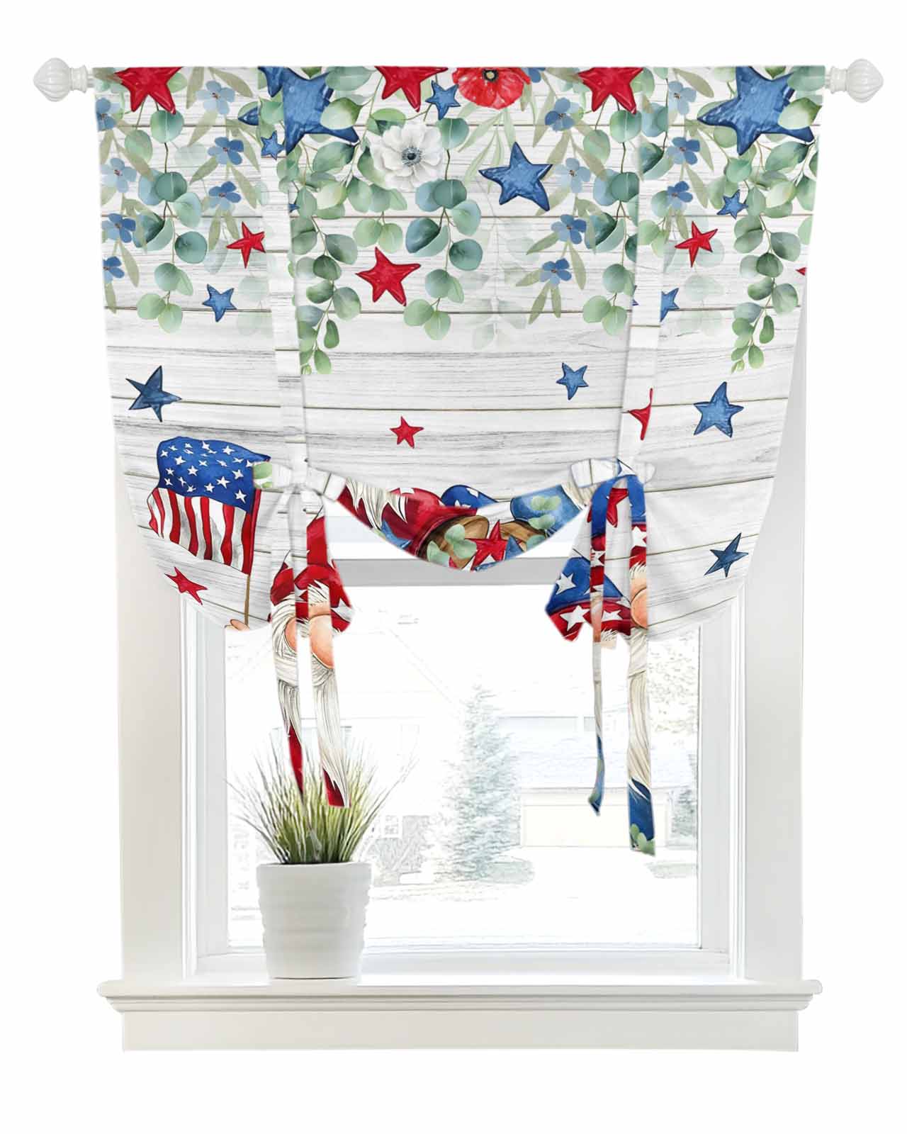 Independence Day Tie Up Curtains for Window, Thermal Insulated Balloon ...