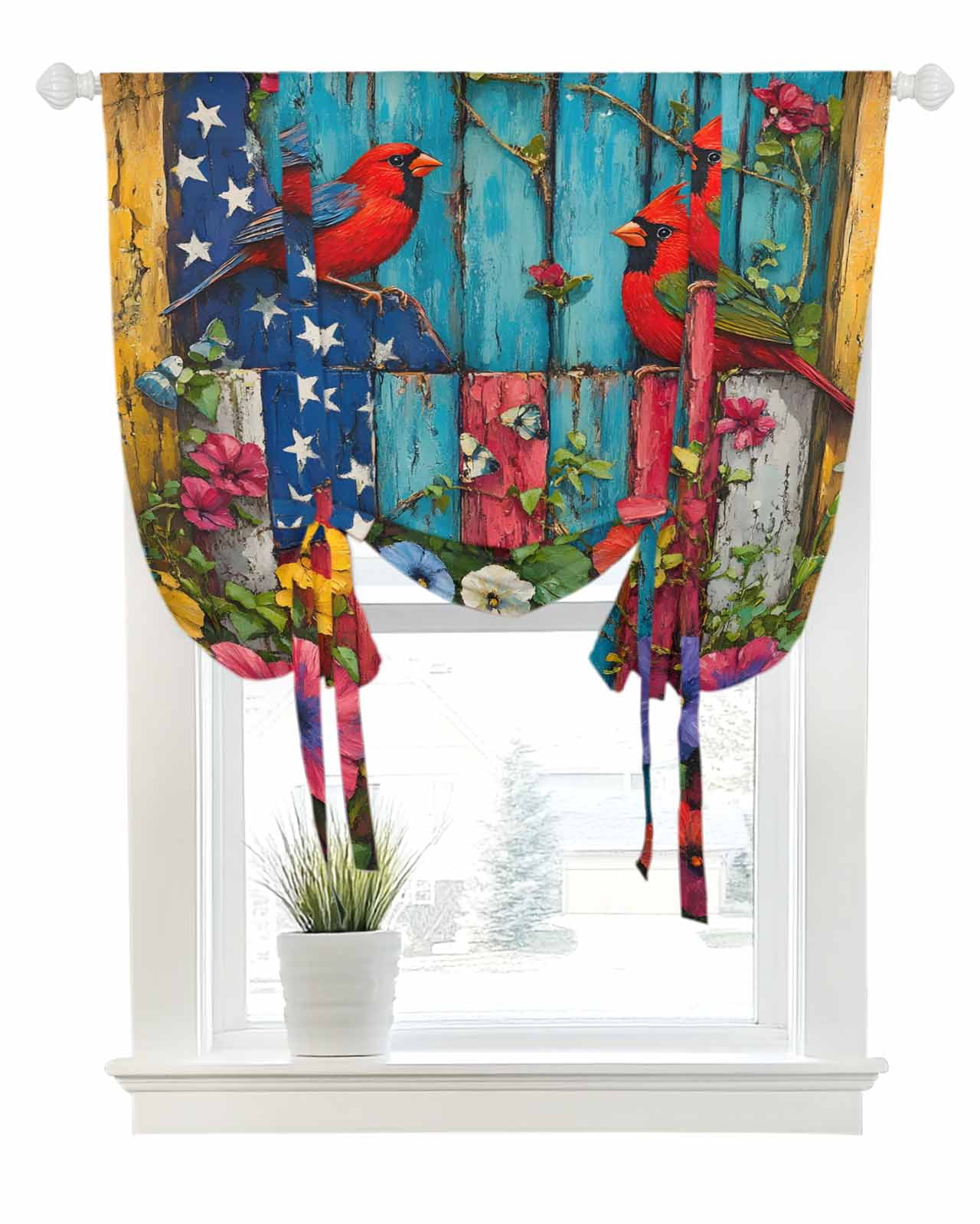 Independence Day Tie Up Curtains for Window, Thermal Insulated Balloon ...