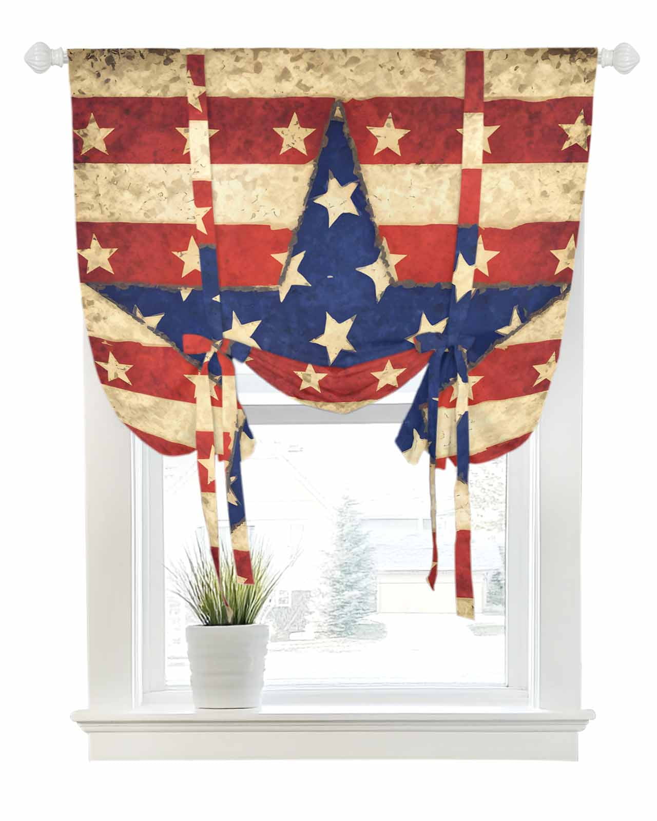 Independence Day Tie Up Curtains for Window, Thermal Insulated Balloon ...