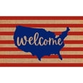 Independence Day US Flag Star Coir Doormat Red White Blue Patriotic ...